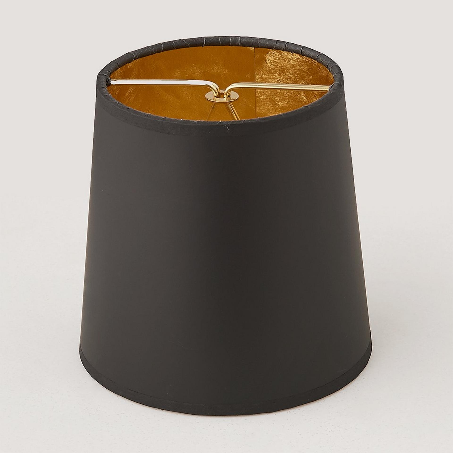 5" Black Paper Chandelier Shade with Gold Moire Lining | Shades of Light