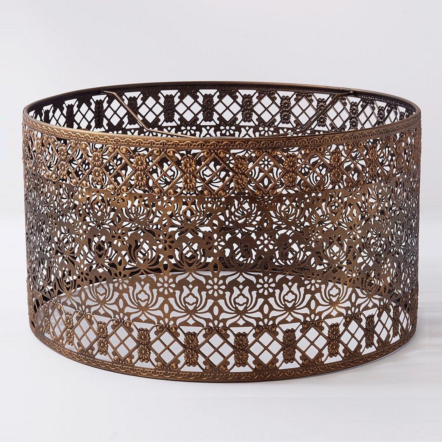 18" Filigree Lotus Euro Fitter Metal Shade | Shades of Light