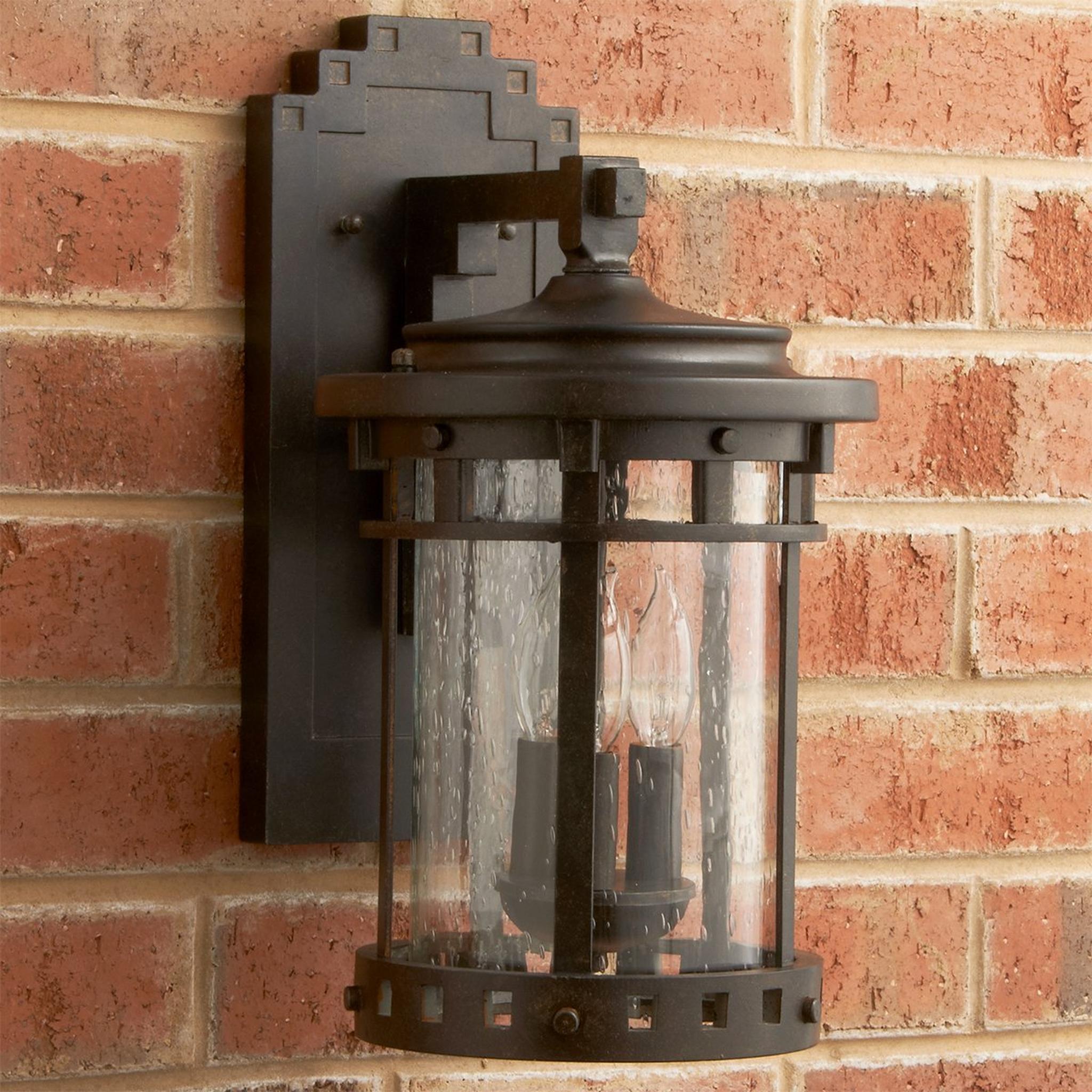 Seeded Glass Prairie Style Outdoor Sconce - Large | Shades of Light