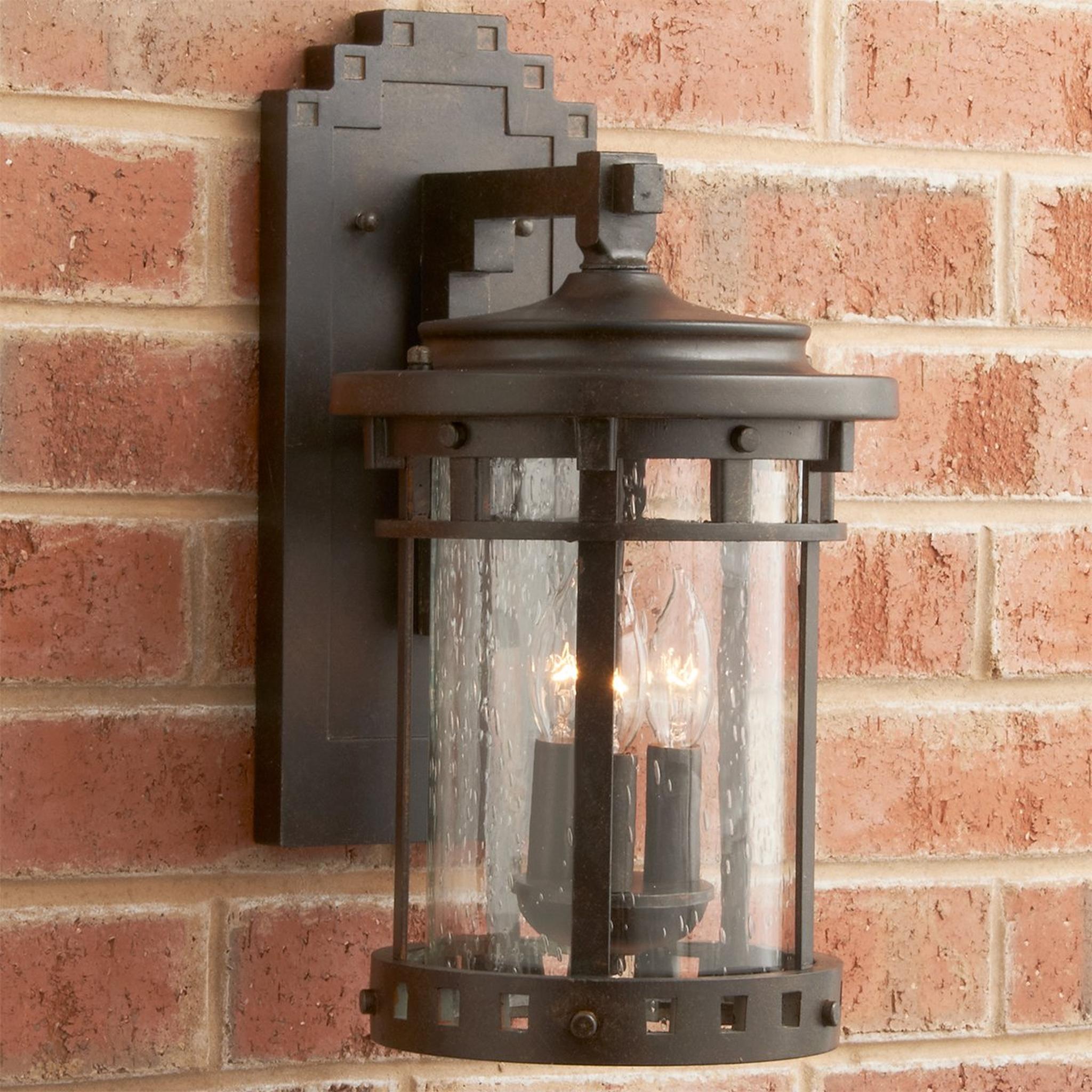 Seeded Glass Prairie Style Outdoor Sconce - Large | Shades of Light