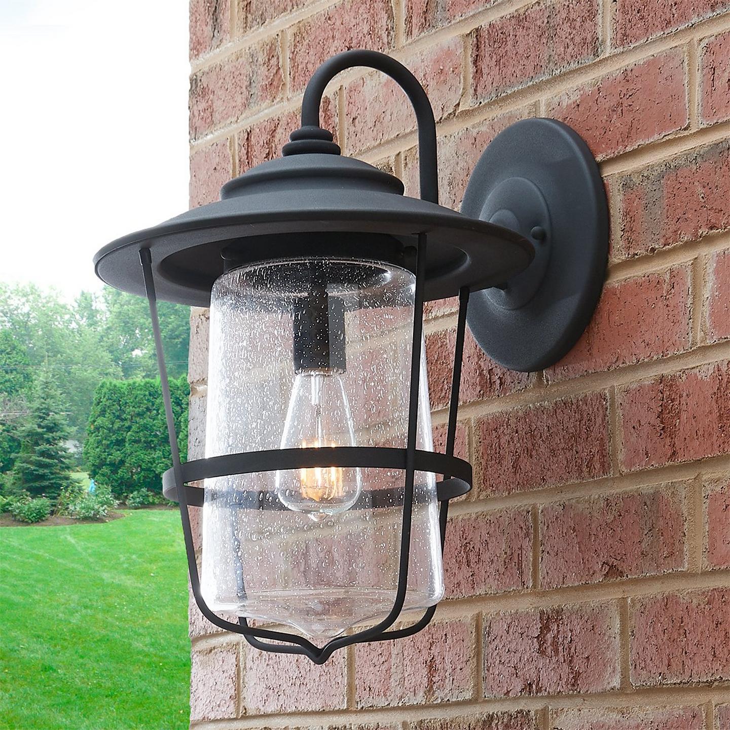 Contemporary Seeded Glass Outdoor Sconce - Large | Shades of Light