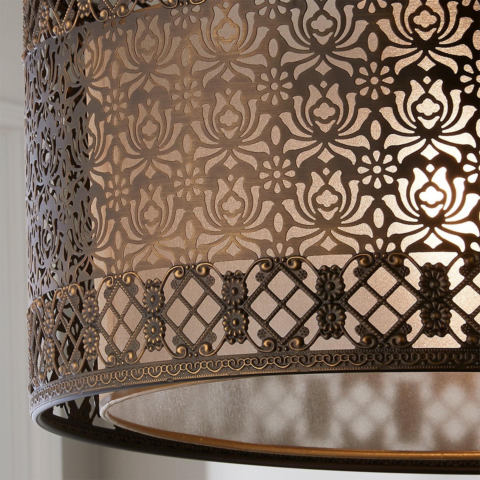 Filigree Lotus Metal Shade Pendant | Shades of Light