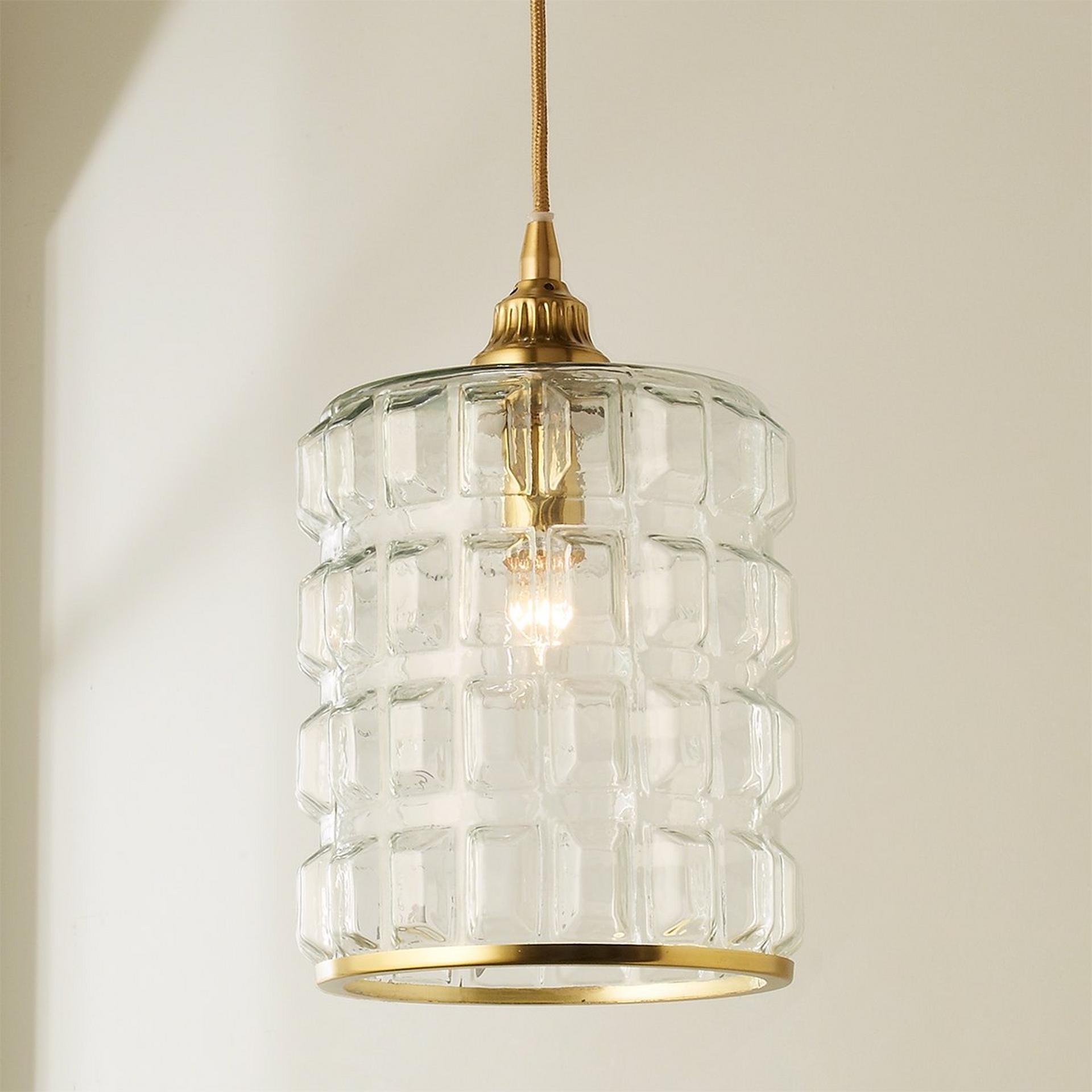 Square Geometric Glass Pendant | Shades of Light