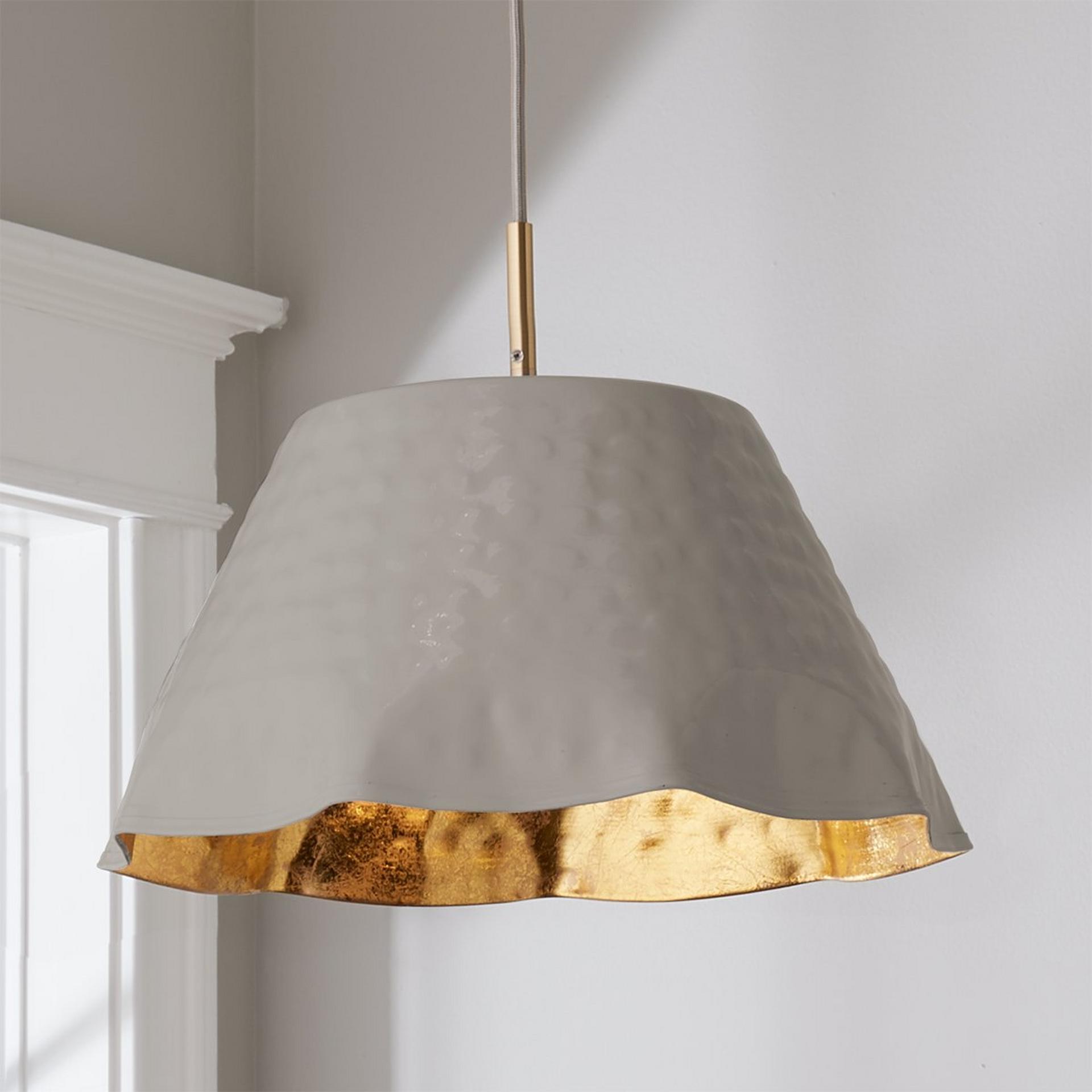 Ruffled Edge Hammered Metal Pendant | Shades of Light
