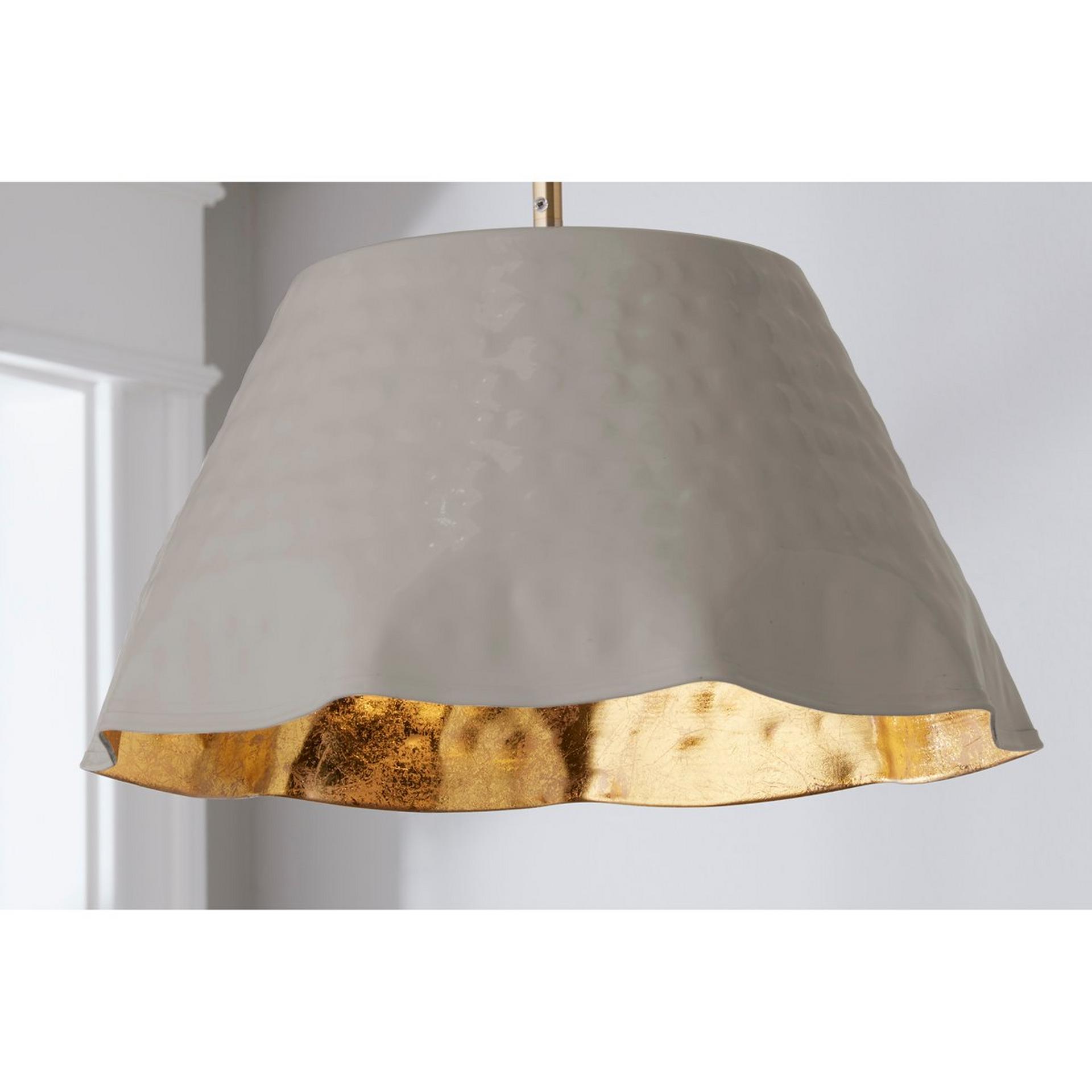 Ruffled Edge Hammered Metal Pendant | Shades of Light