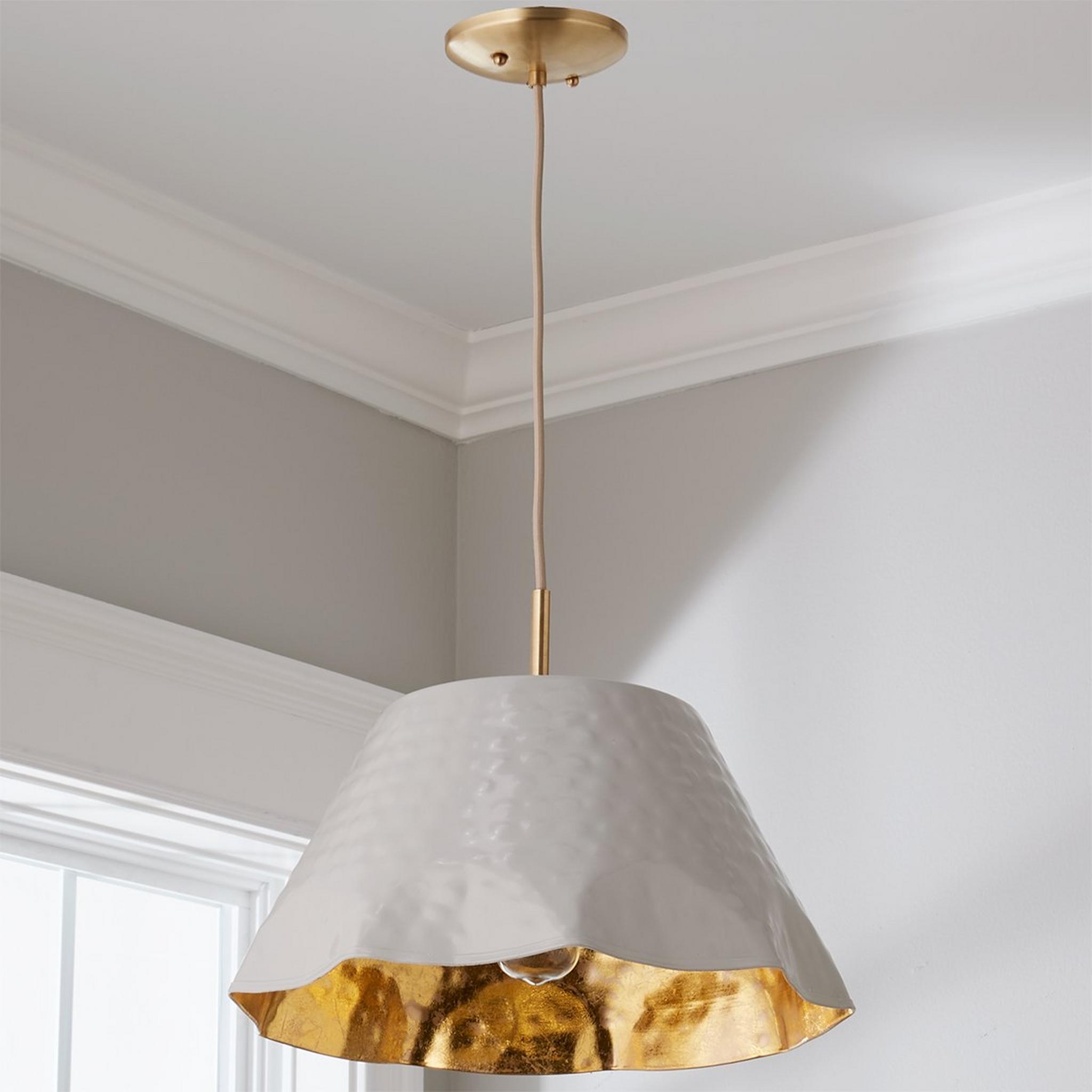 Ruffled Edge Hammered Metal Pendant | Shades of Light