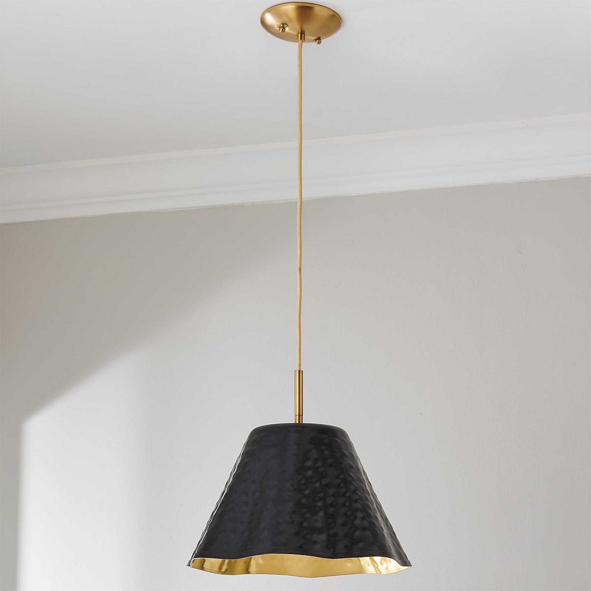 Ruffled Edge Hammered Metal Pendant | Shades of Light
