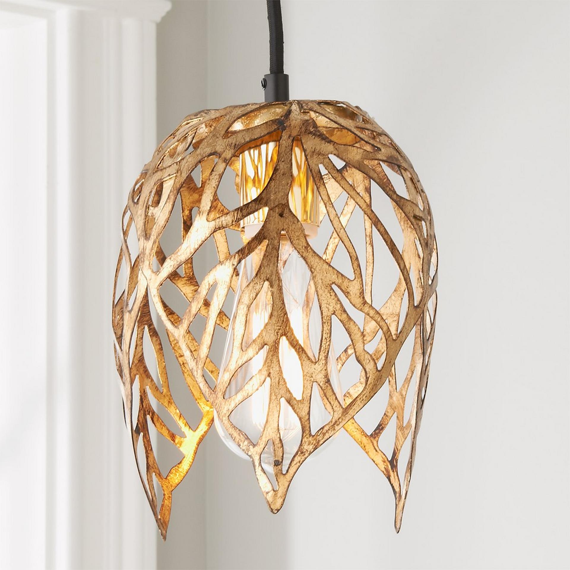Gilded Leaves Pendant | Shades of Light