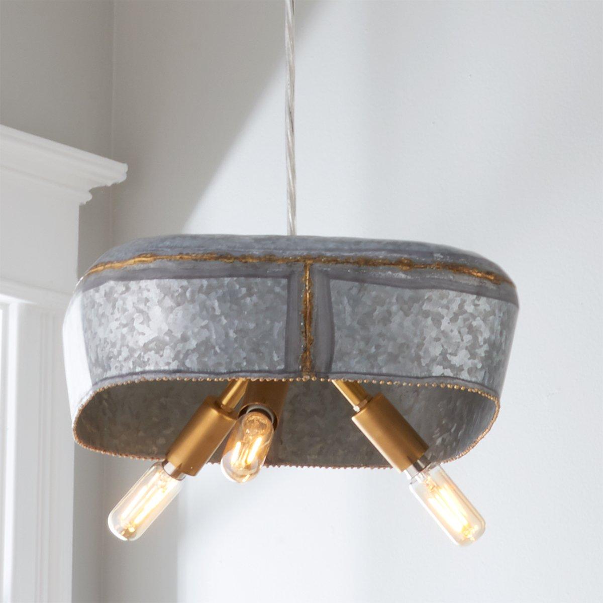 Square Galvanized Dish Pendant | Shades of Light