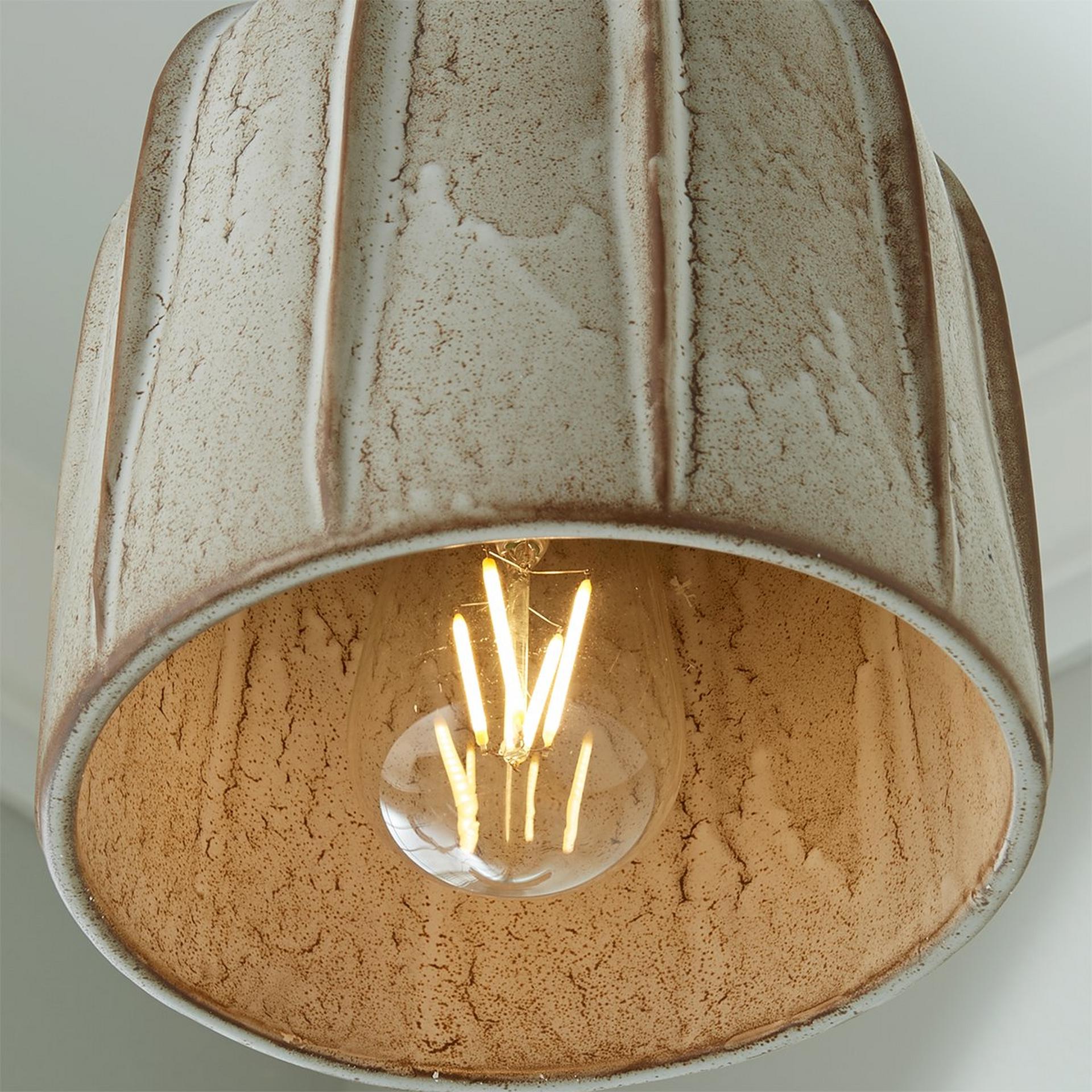 Distressed Cream Ridged Pot | Shades of Light