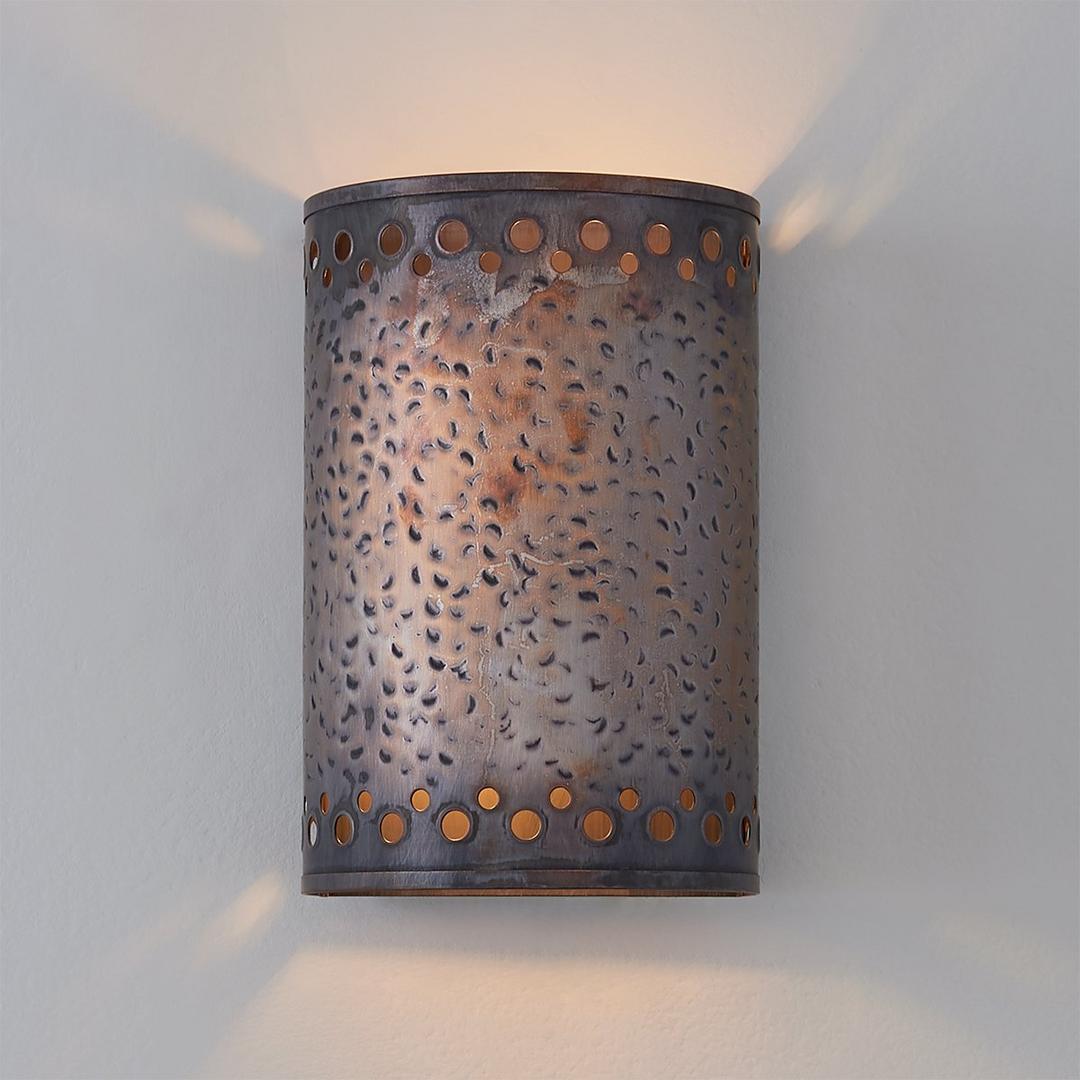 Colonial Metalcrafts Hammered Copper Indoor Sconce | Shades of Light