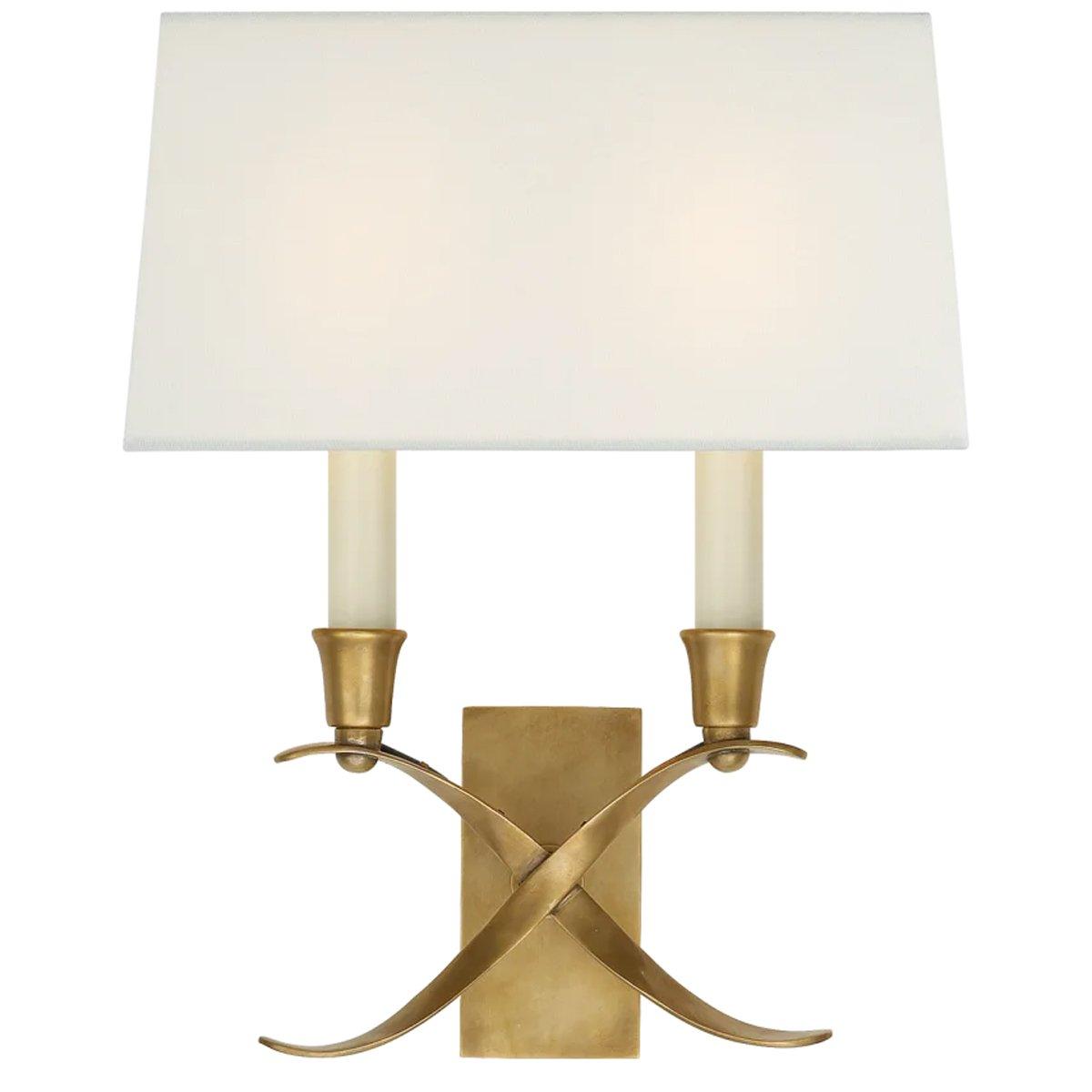 Transitional 'X' Wall Sconce with Shade - 2 Light | Shades of Light