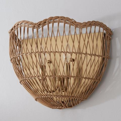 Young House Love Scallop Rattan Sconce | Shades of Light