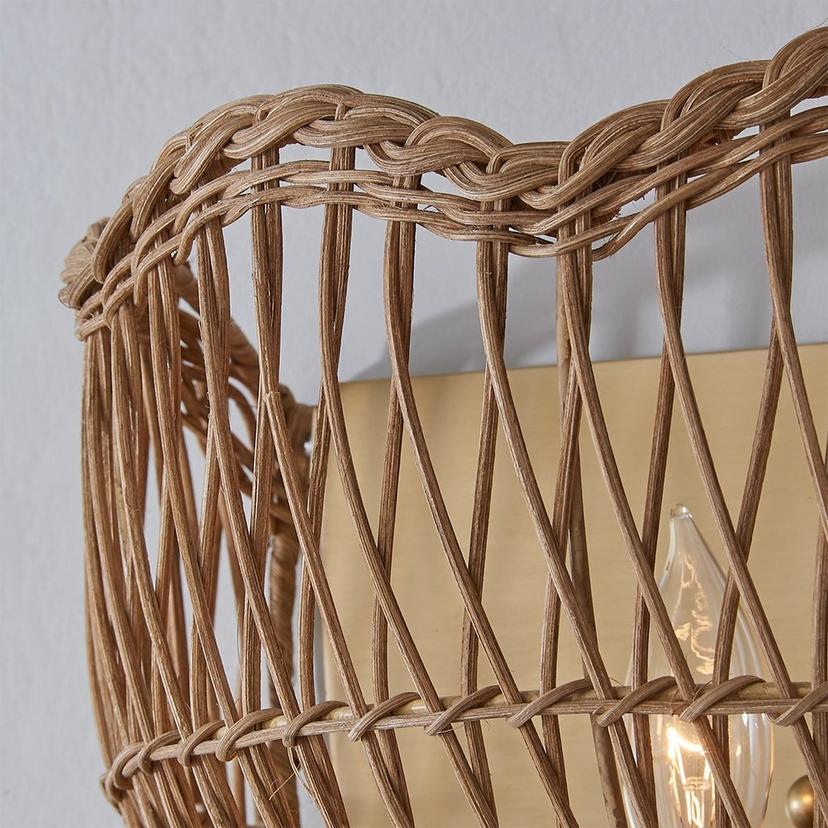 Young House Love Scallop Rattan Sconce | Shades of Light