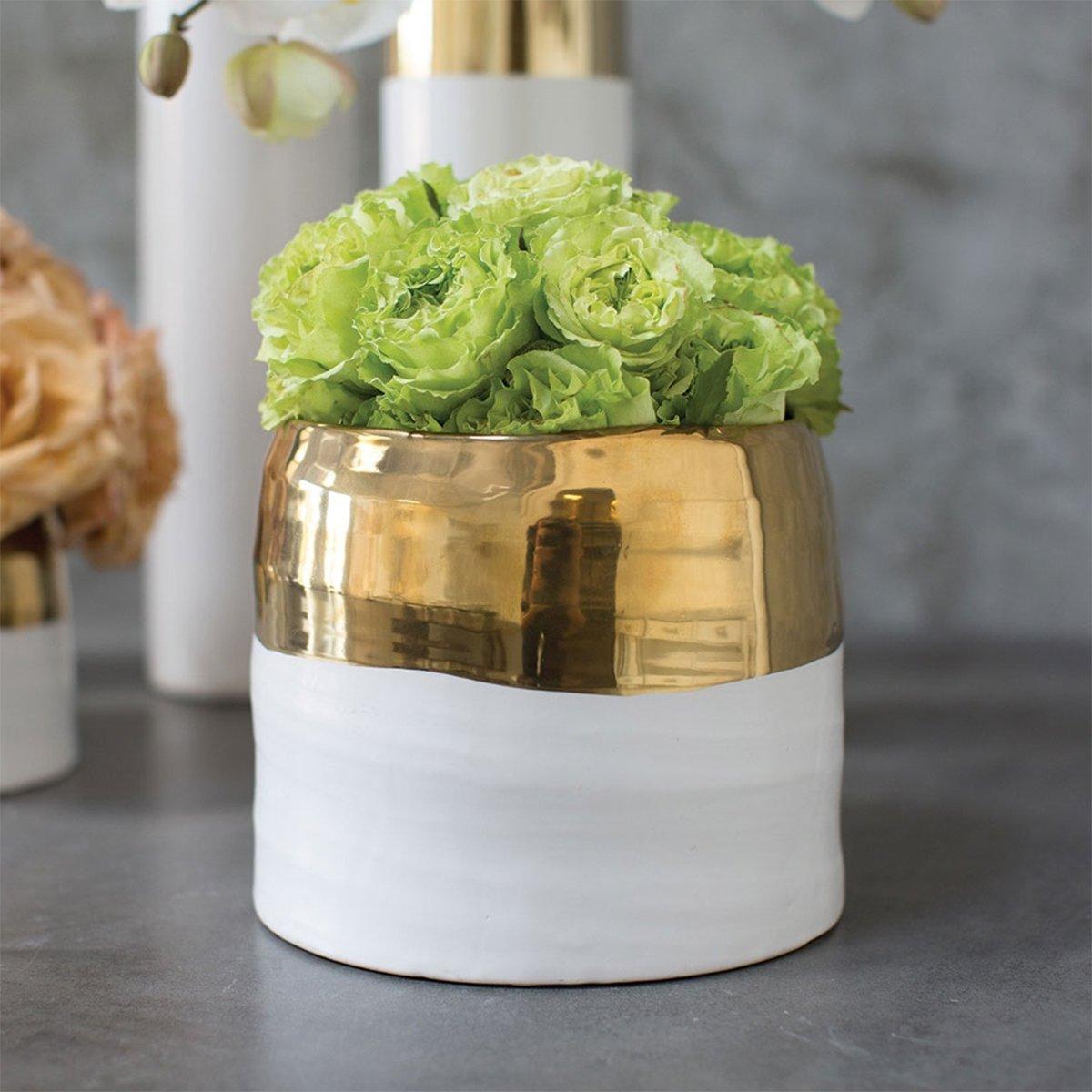 Two Tone Glam Ceramic Pot - Large | Shades of Light