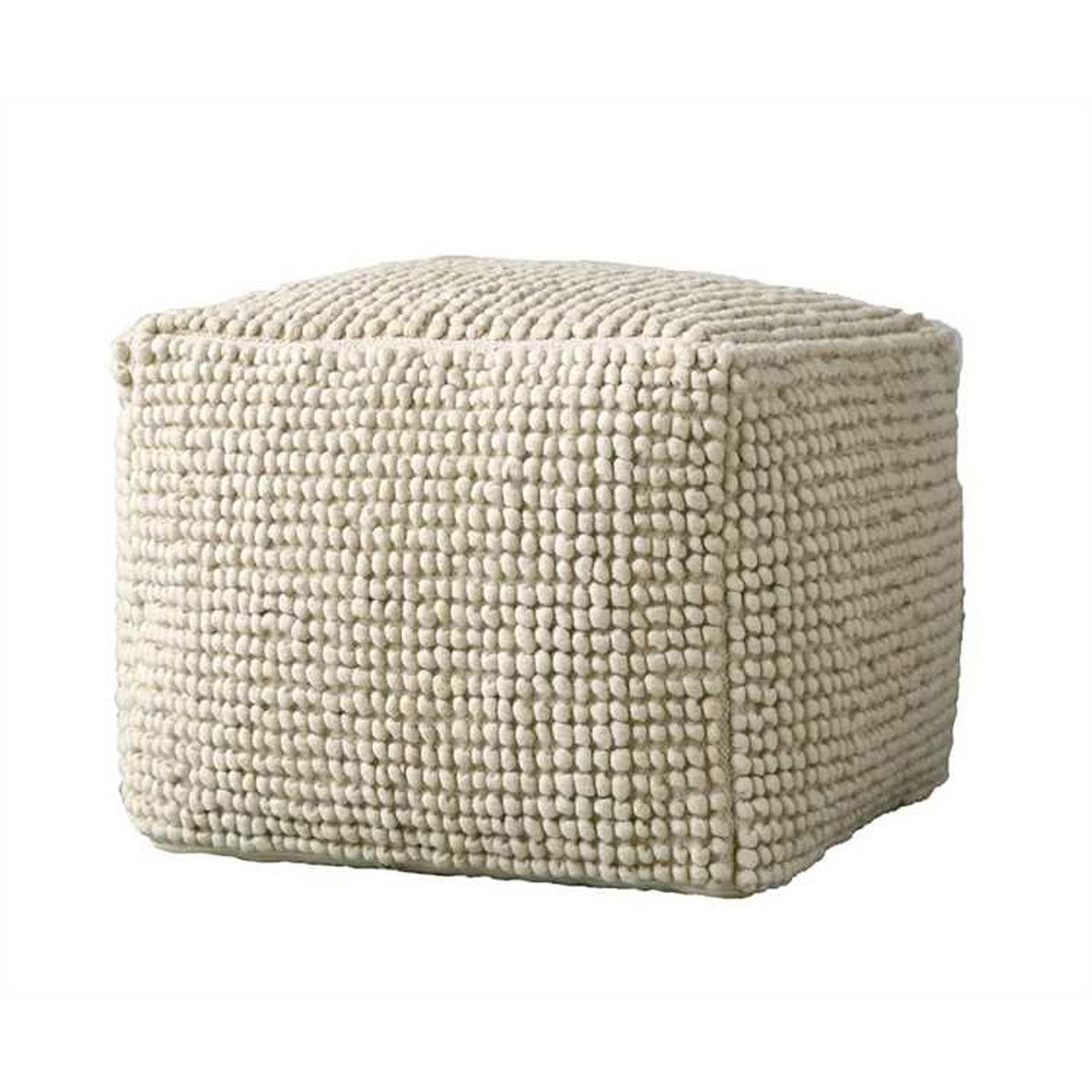 Textured Wool Pouf | Shades of Light