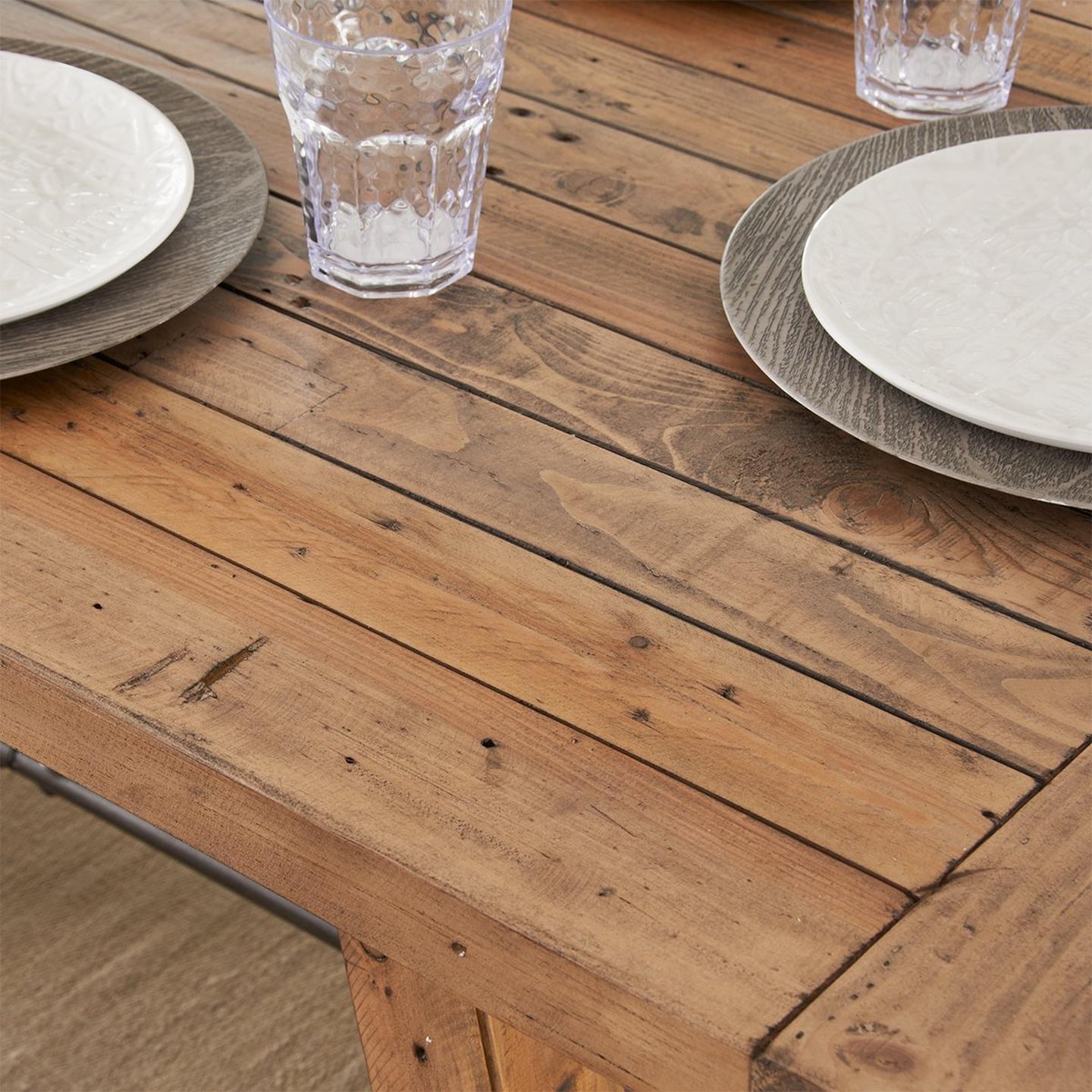 Industrial Wood Plank Dining Table | Shades of Light