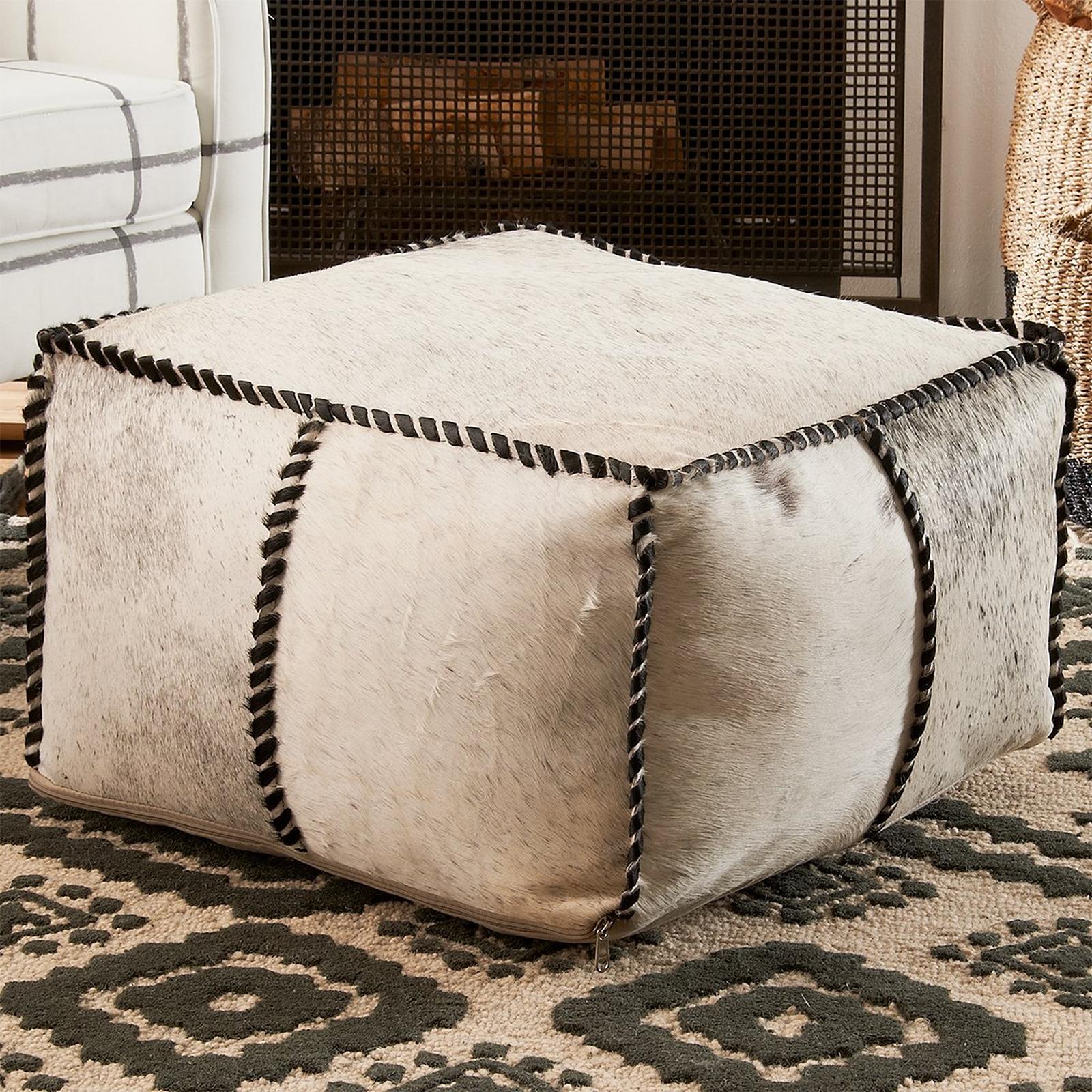 Hudson Hide Pouf | Shades of Light