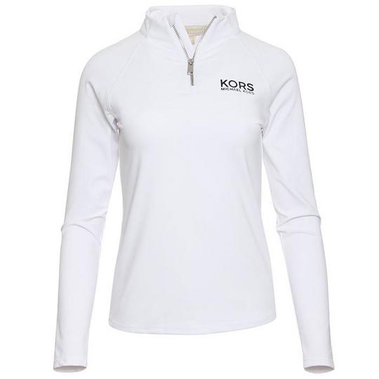 Michael Kors Women s Golf Half Zip Long Sleeve Top White Size Small
