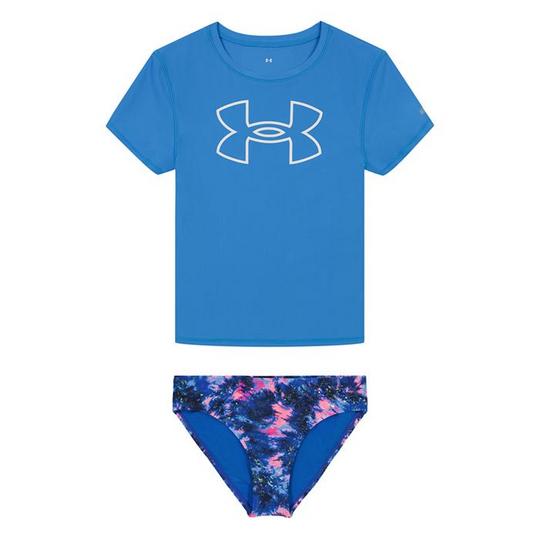 Under Armour Junior s Girl s Multi Dye Rashguard Two Piece Set Blue Size 16