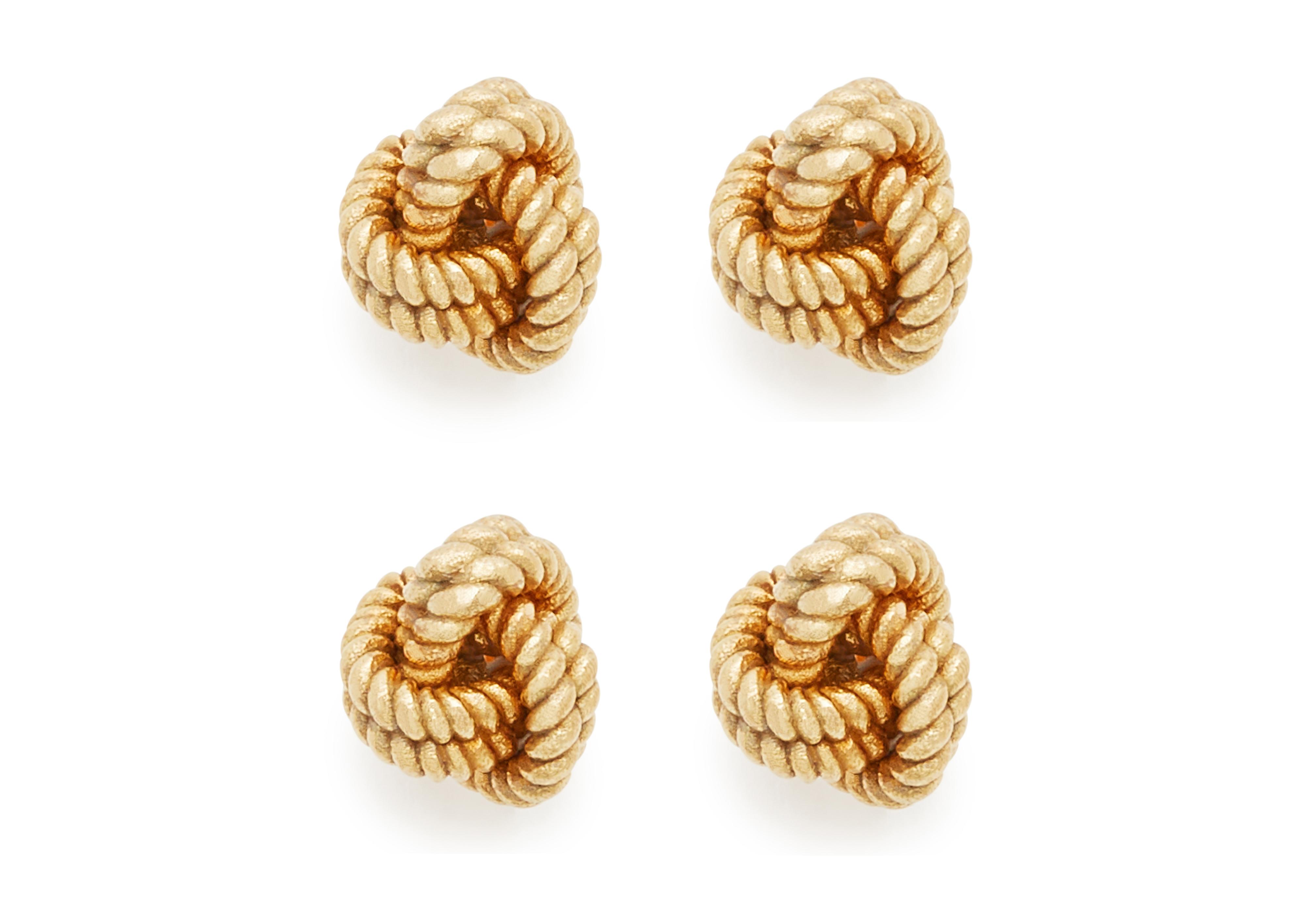 18KT YELLOW GOLD KNOT STUDS | TOM FORD Fashion