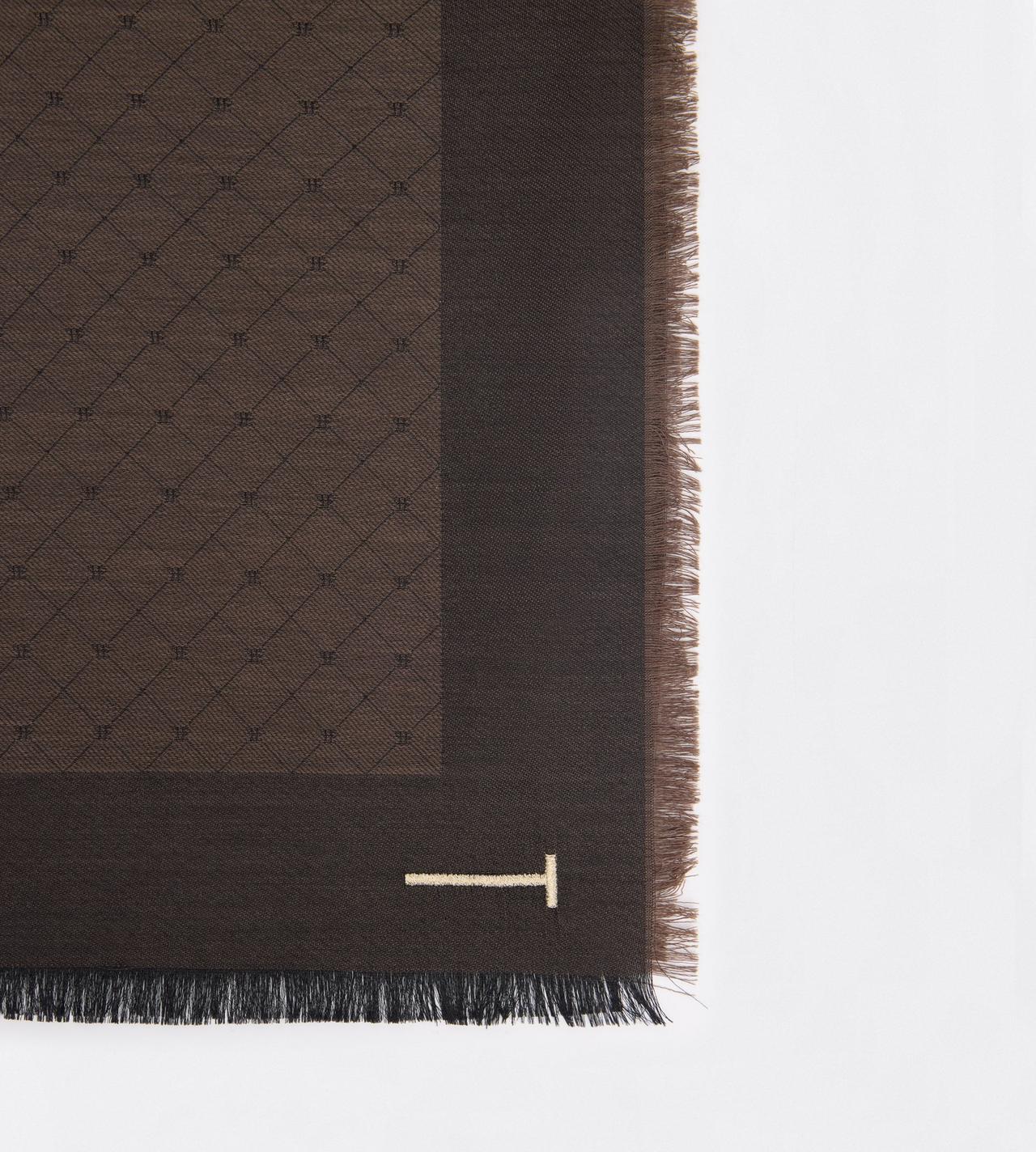 TF ALL OVER LOGO SILK CASHMERE SHAWL | TOM FORD Fashion