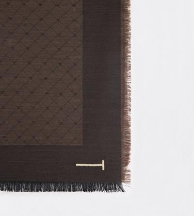 TF ALL OVER LOGO SILK CASHMERE SHAWL | TOM FORD Fashion