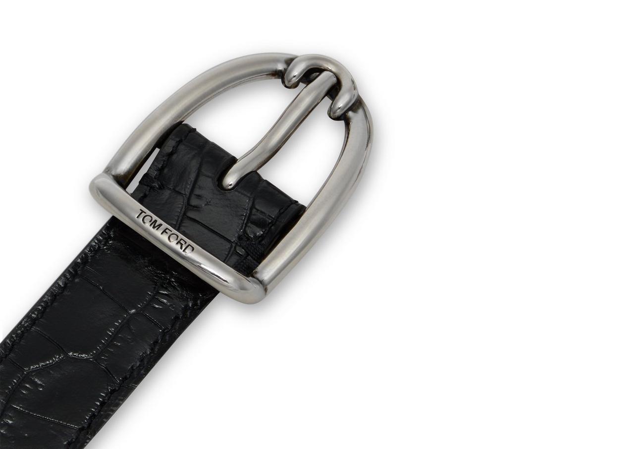PRINTED ALLIGATOR ANGLED BUCKLE BELT | Tom Ford Fashion PRINTED ALLIGATOR ANGLED BUCKLE BELT | Tom Ford Fashion