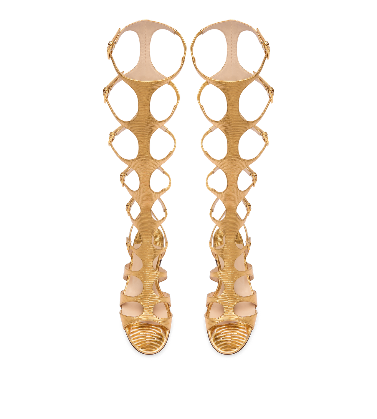 LAMINATED PRINTED LIZARD PARADIS KNEE-HIGH SANDAL | Tom Ford LAMINATED PRINTED LIZARD PARADIS KNEE-HIGH SANDAL | Tom Ford