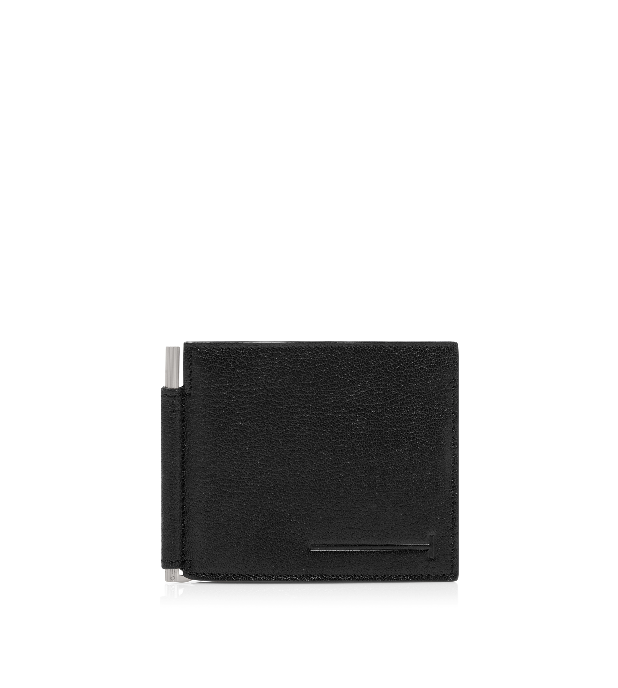 SUPPLE GRAIN LEATHER ELONGATED T LINE MONEY CLIP WALLET | TOM FORD Fashion