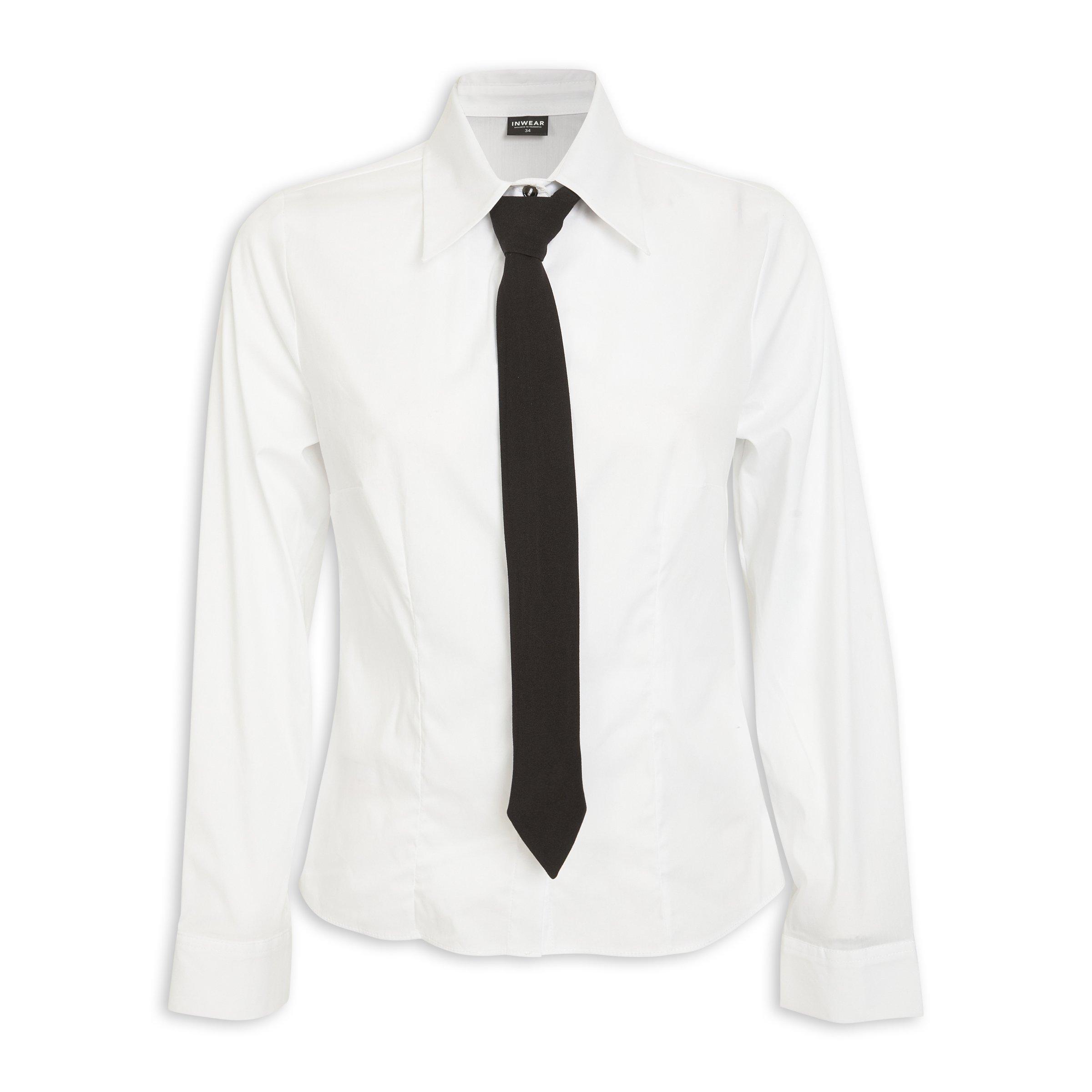 White shirt with tie store