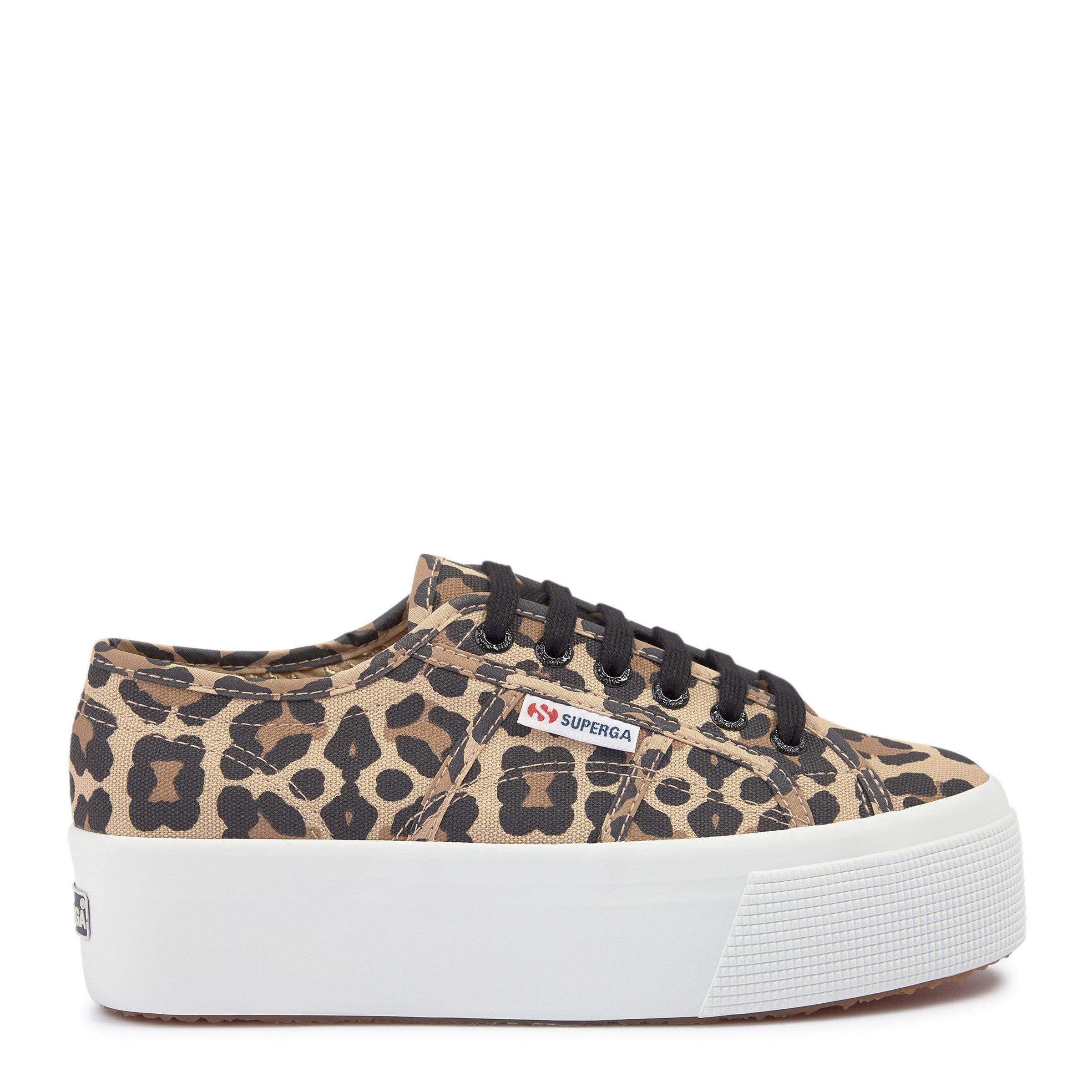 Cheetah Print Platform Sneakers Leopard Vegan Leather Platform