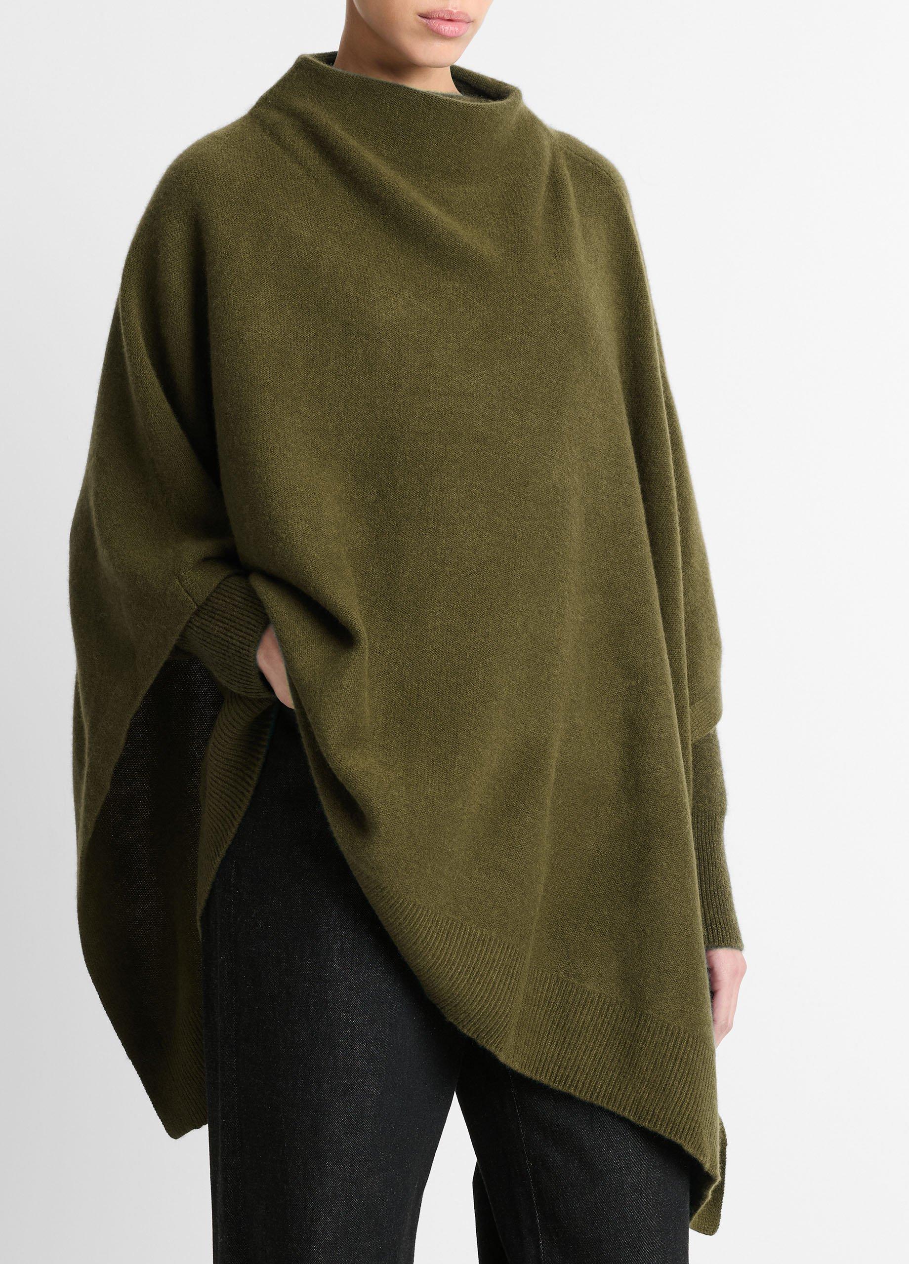Cashmere Funnel-Neck Poncho in Accessories | Vince