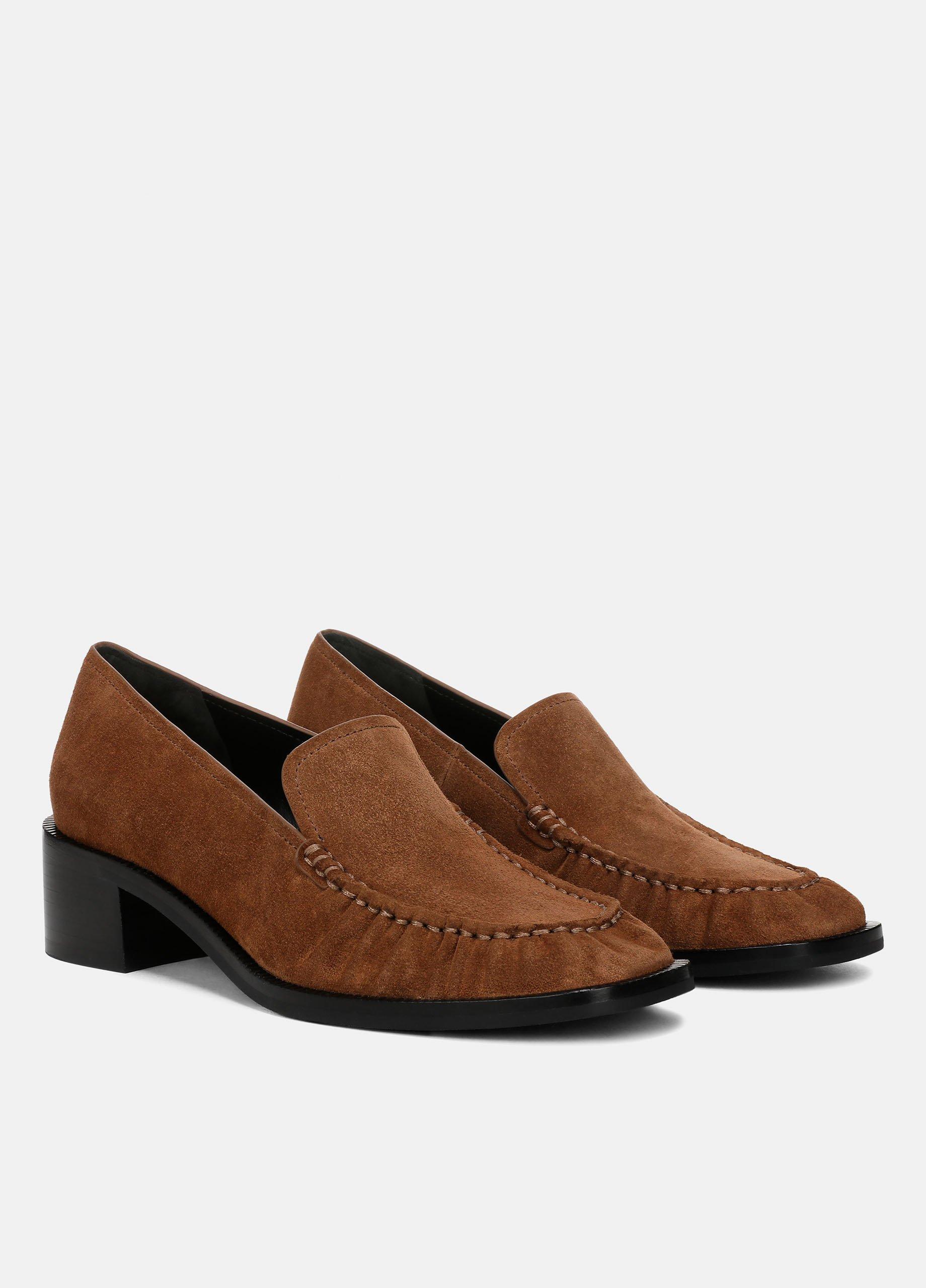 Larose Suede Heeled Loafer in Shoes | Vince