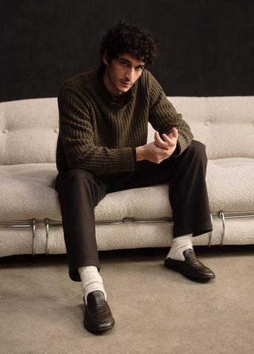Macro-Waffle Crew Neck Sweater in Sweaters | Vince Macro-Waffle Crew Neck Sweater in Sweaters | Vince