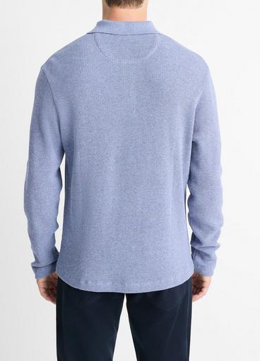 Thermal Pima Cotton-Blend Long-Sleeve Polo Shirt in Tees Thermal Pima Cotton-Blend Long-Sleeve Polo Shirt in Tees