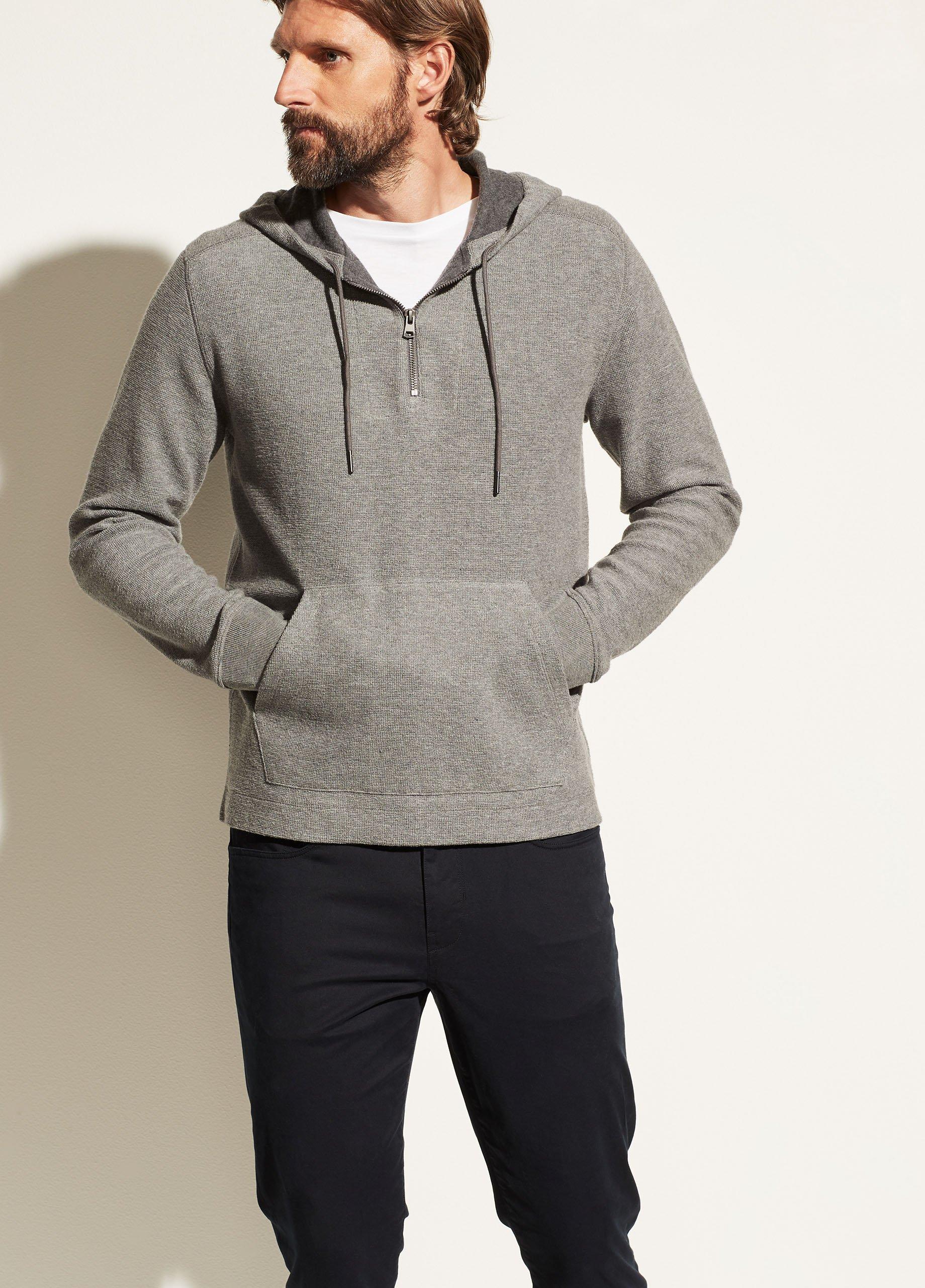 Textured Quarter Zip Hoodie in Vince Products Men | Vince