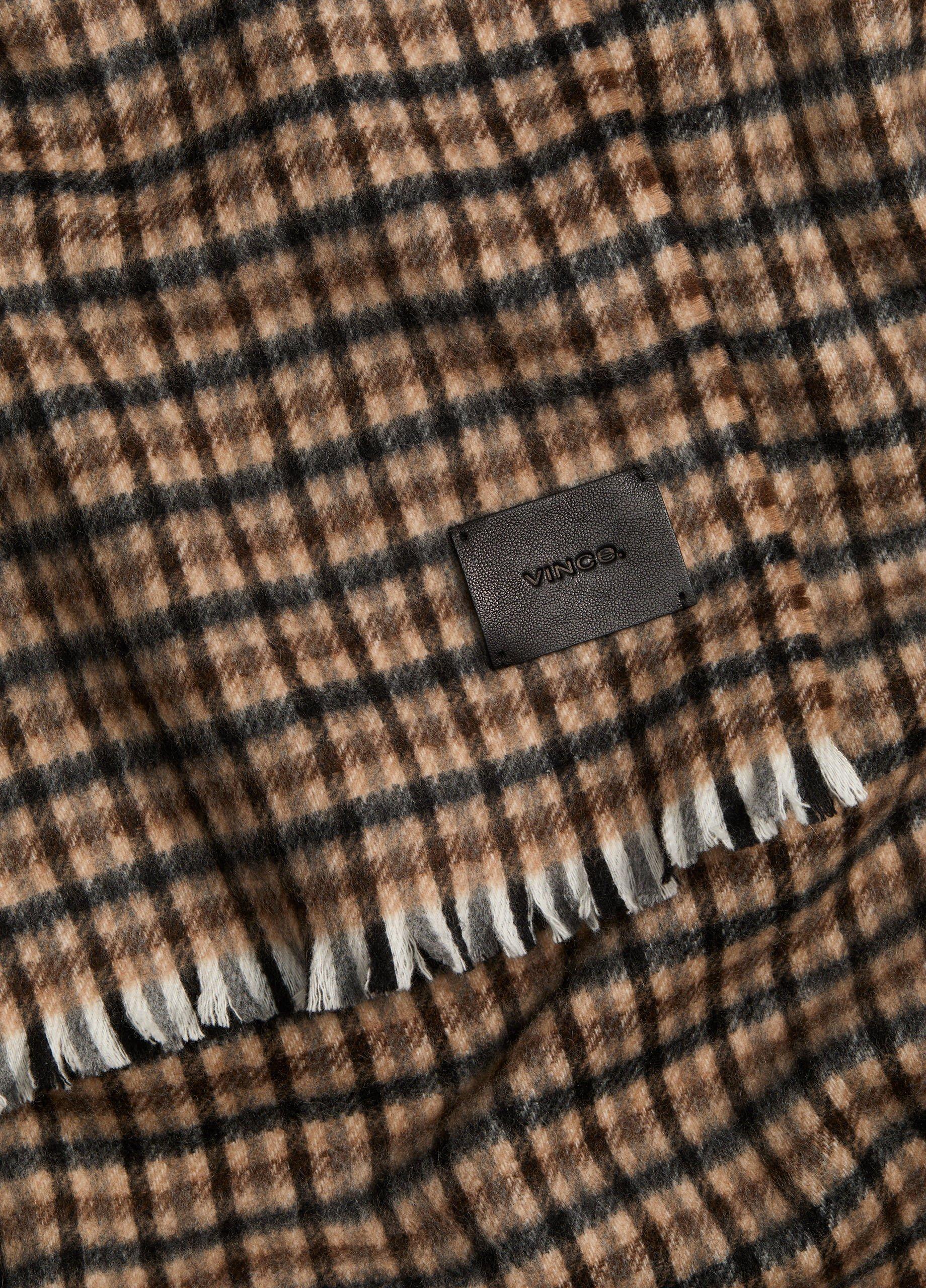 Gingham Wool-Cashmere Oversized Wrap in Scarves & Hats | Vince
