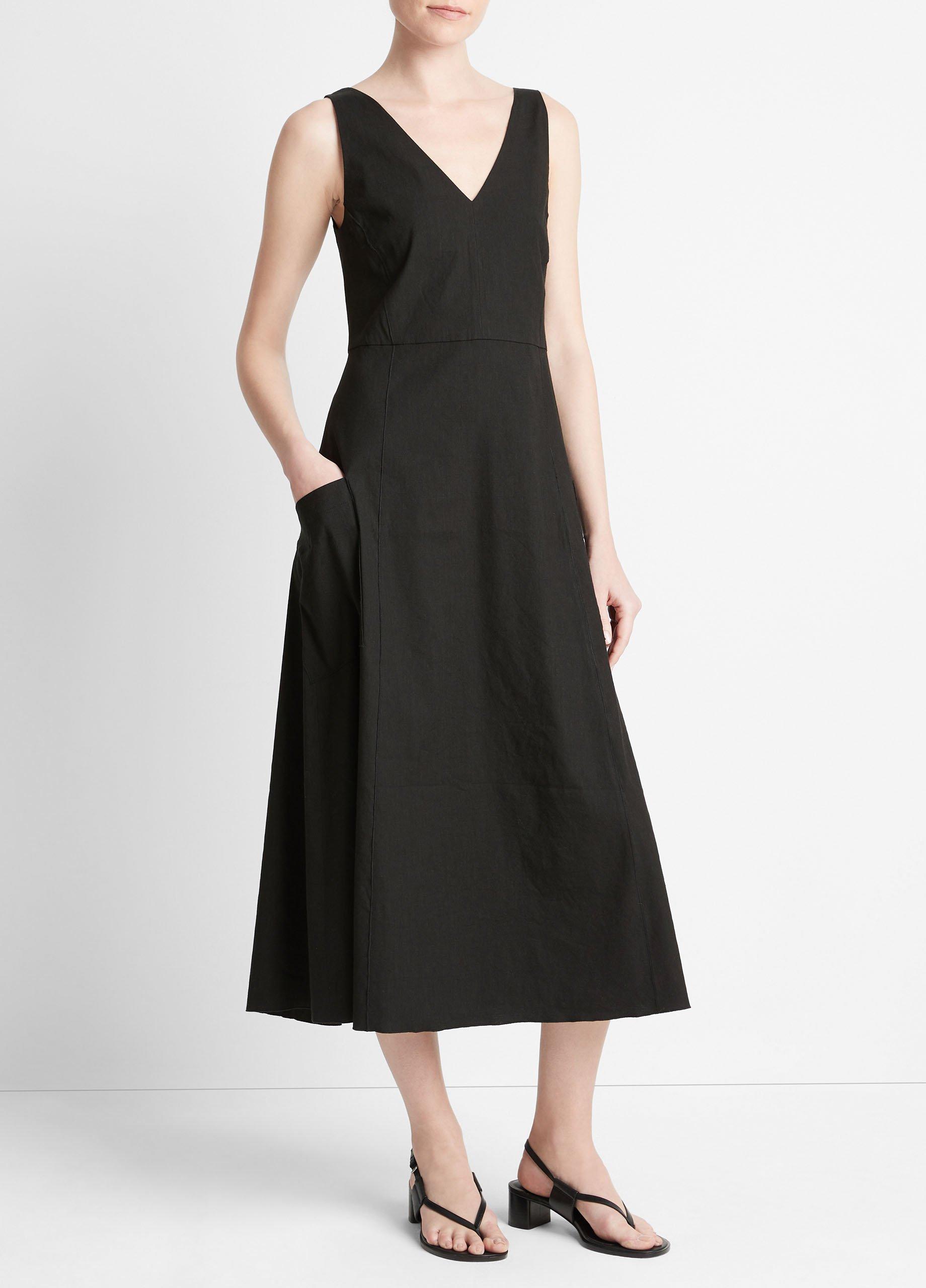 Relaxed V-Neck Pocket Dress in Vince Products Women | Vince