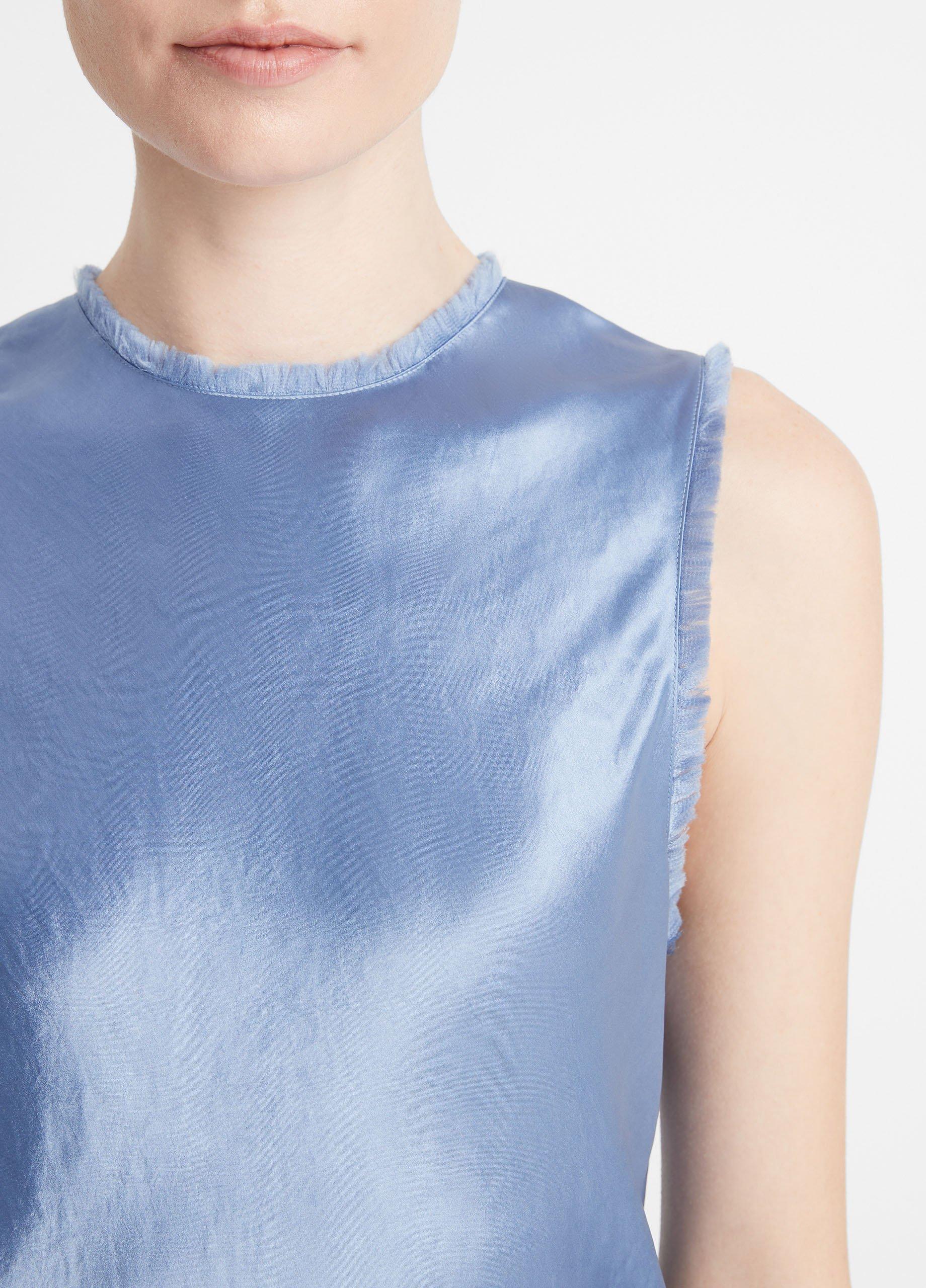 Satin Frayed-Edge Shell in Vince Products Women | Vince