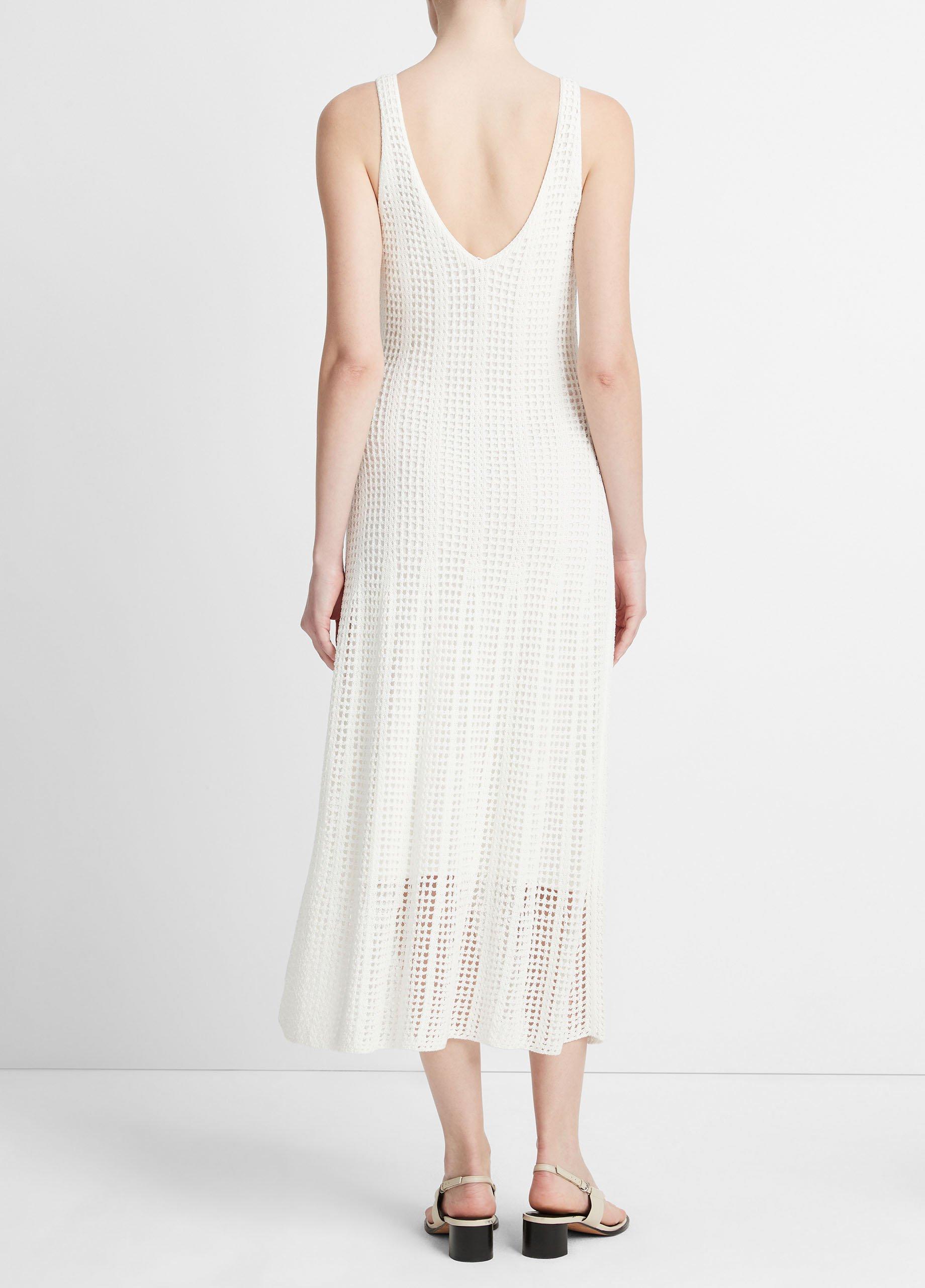 Cotton Mesh-Grid Godet Dress in Dresses & Skirts | Vince