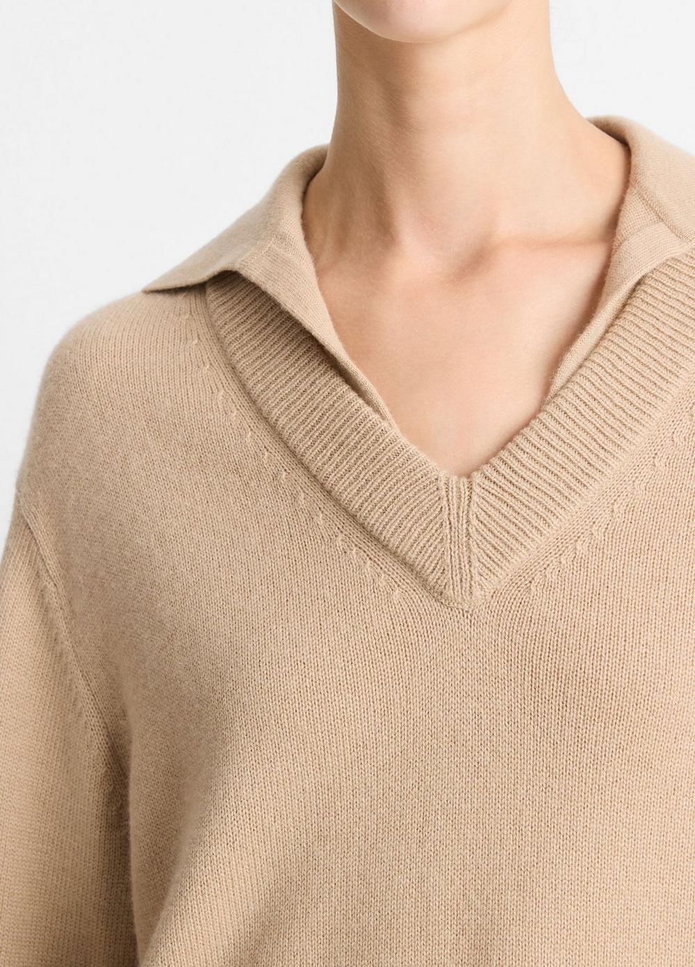 Wool-Cashmere Double-Layer Collared Pullover in Sweaters | Vince Wool-Cashmere Double-Layer Collared Pullover in Sweaters | Vince