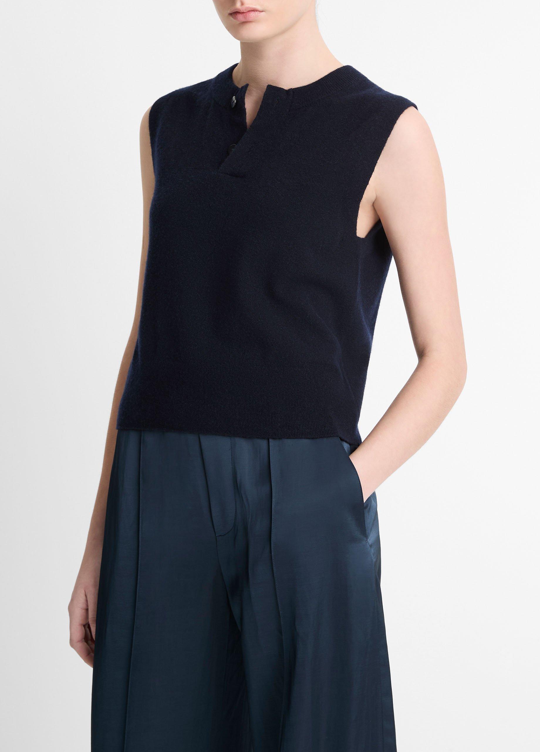 Wool-Blend Henley Shell in Sweaters | Vince