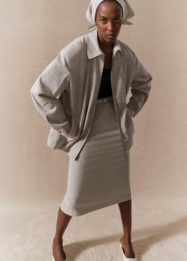 Gardener's Check Cotton Oversized Bomber Jacket in Jackets Gardener's Check Cotton Oversized Bomber Jacket in Jackets