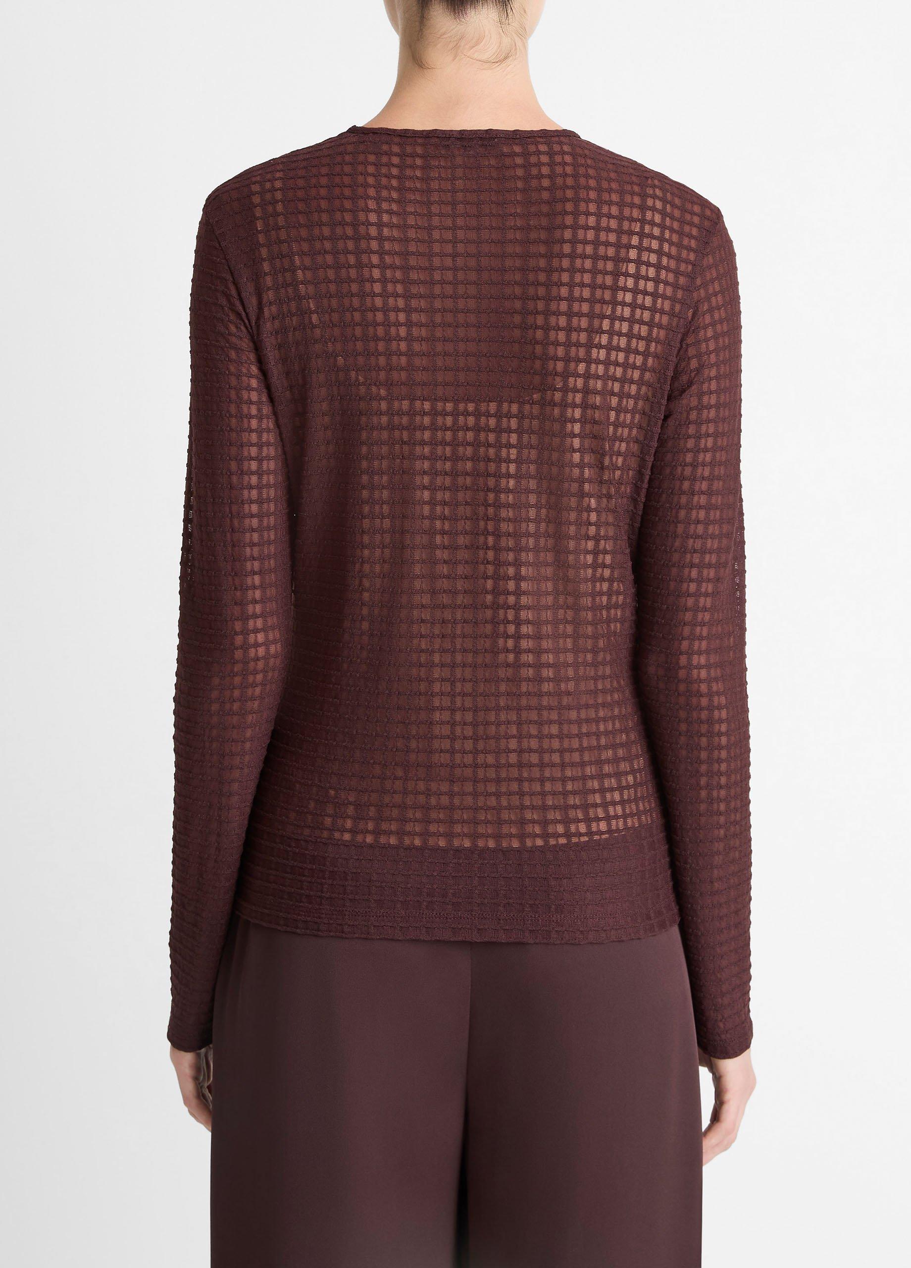 Shadow Grid Long-Sleeve Top in Long Sleeve | Vince