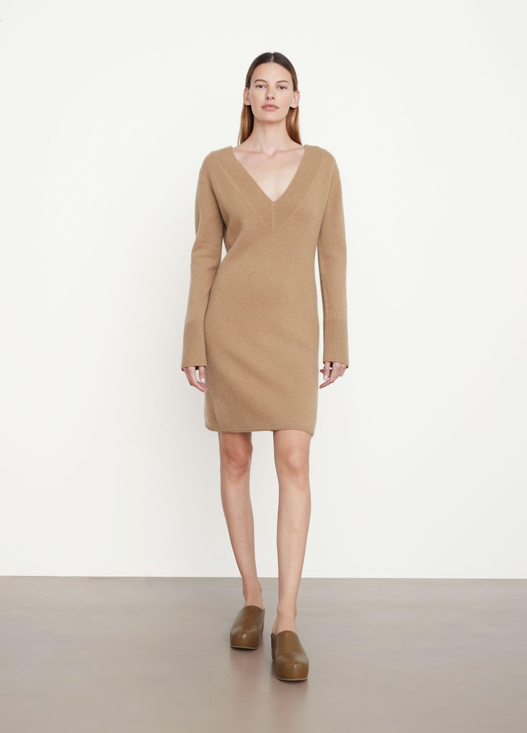 V-Neck Dress Sweater Dress in Vince Products | Vince