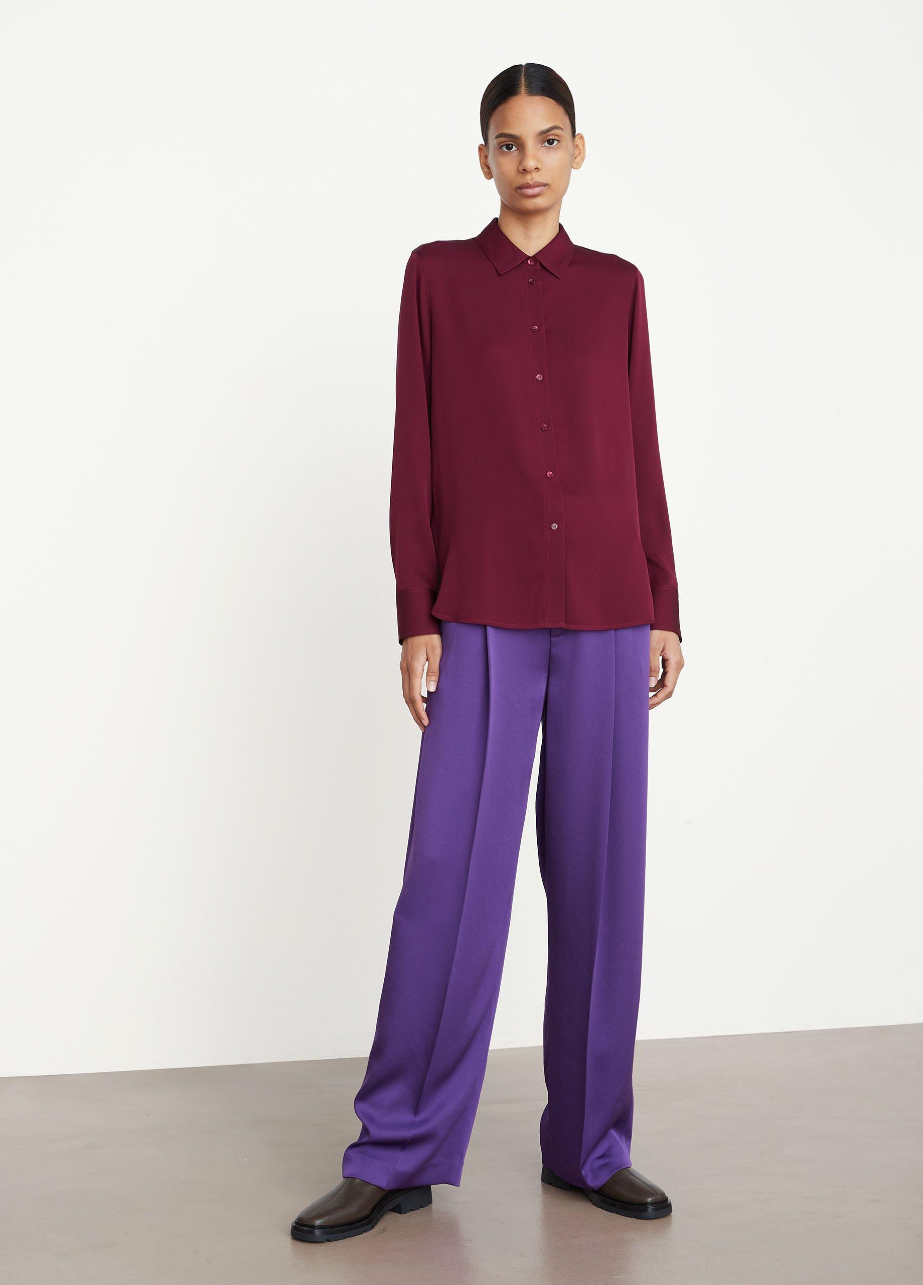 Stretch Silk Slim-Fitted Blouse in Vince Products | Vince