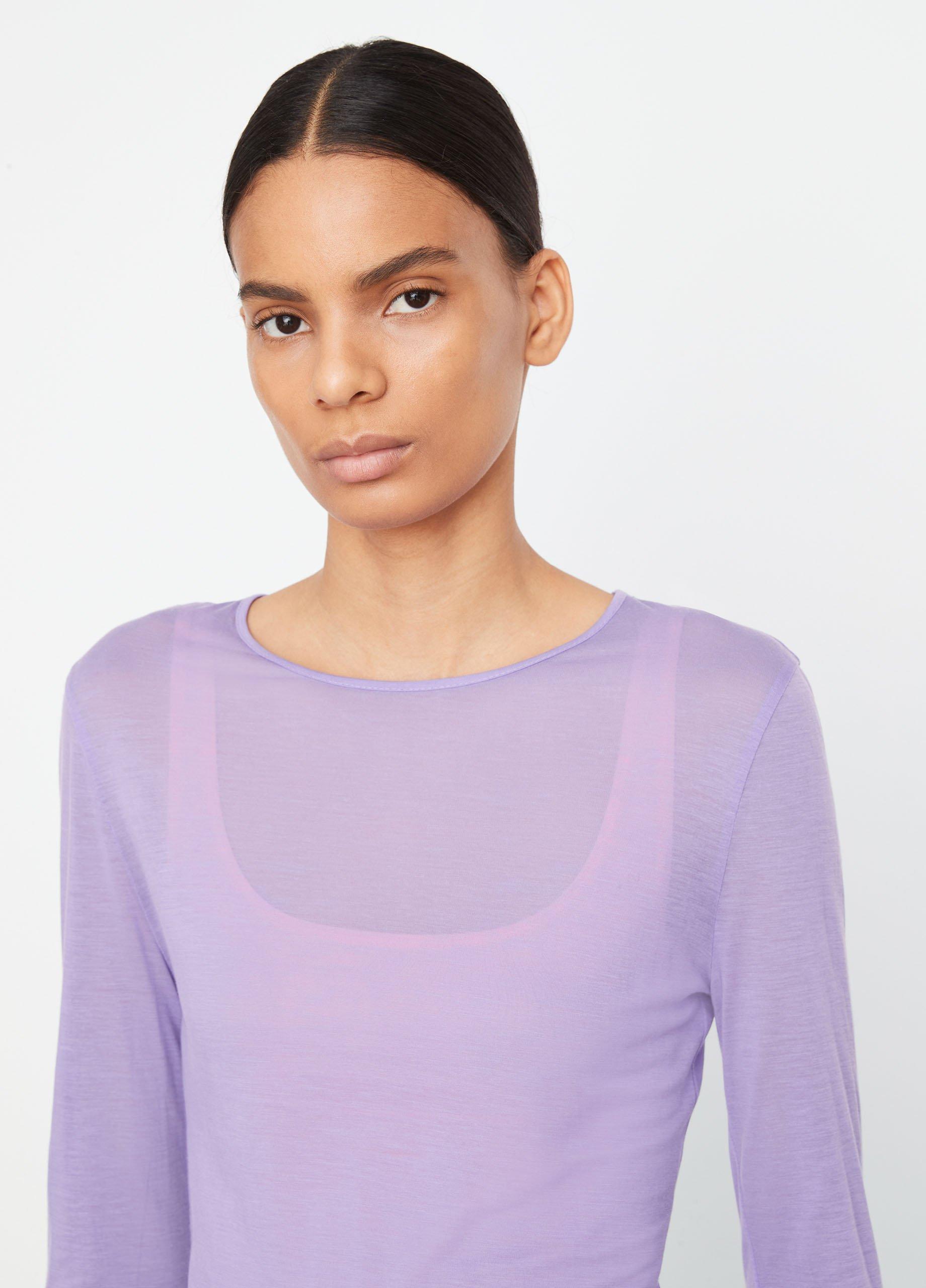 Sheer Three-Quarter-Sleeve T-Shirt in Vince Products Women | Vince