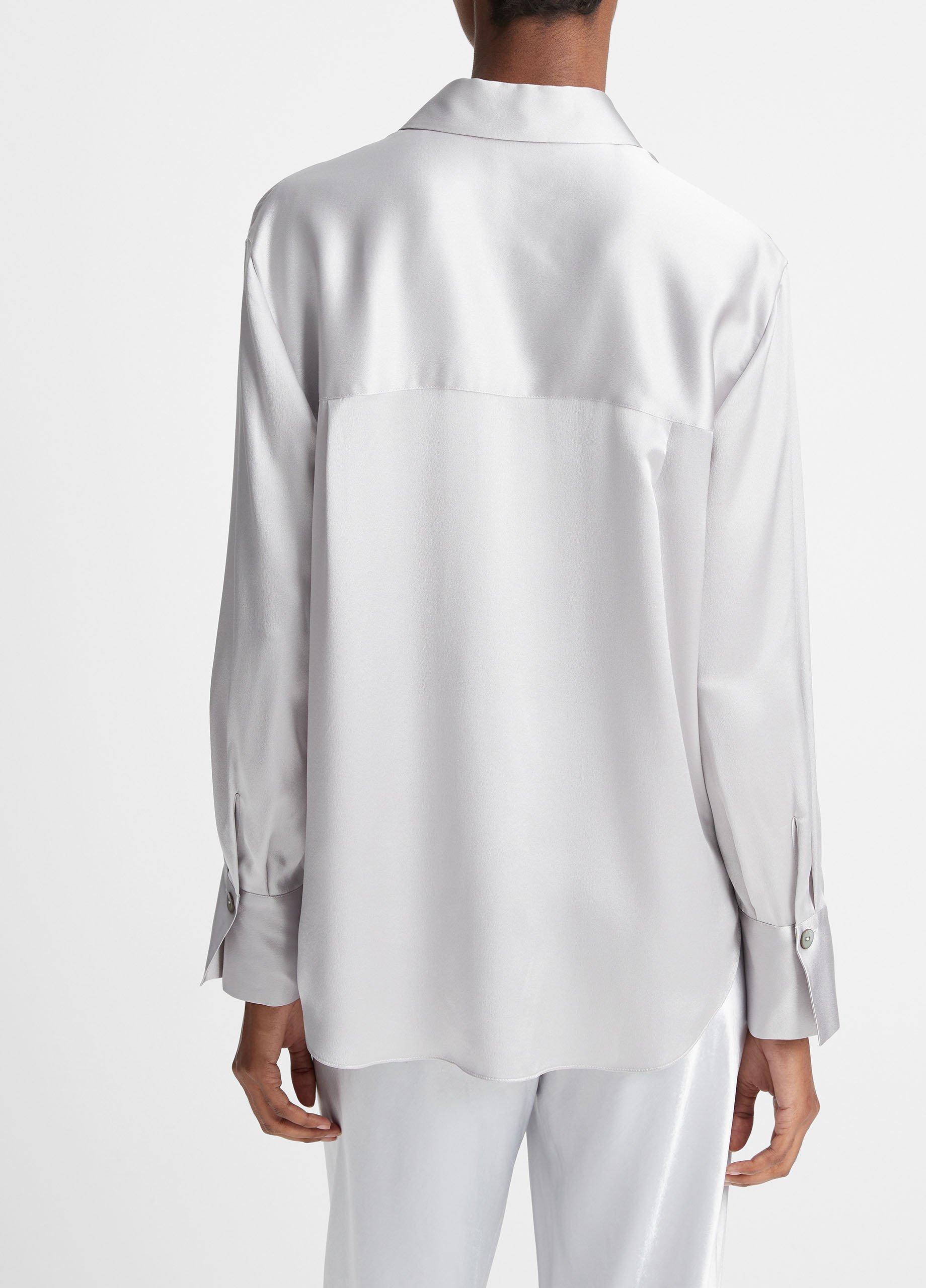 Silk Relaxed Chest-Pocket Blouse in Vince Products Women | Vince