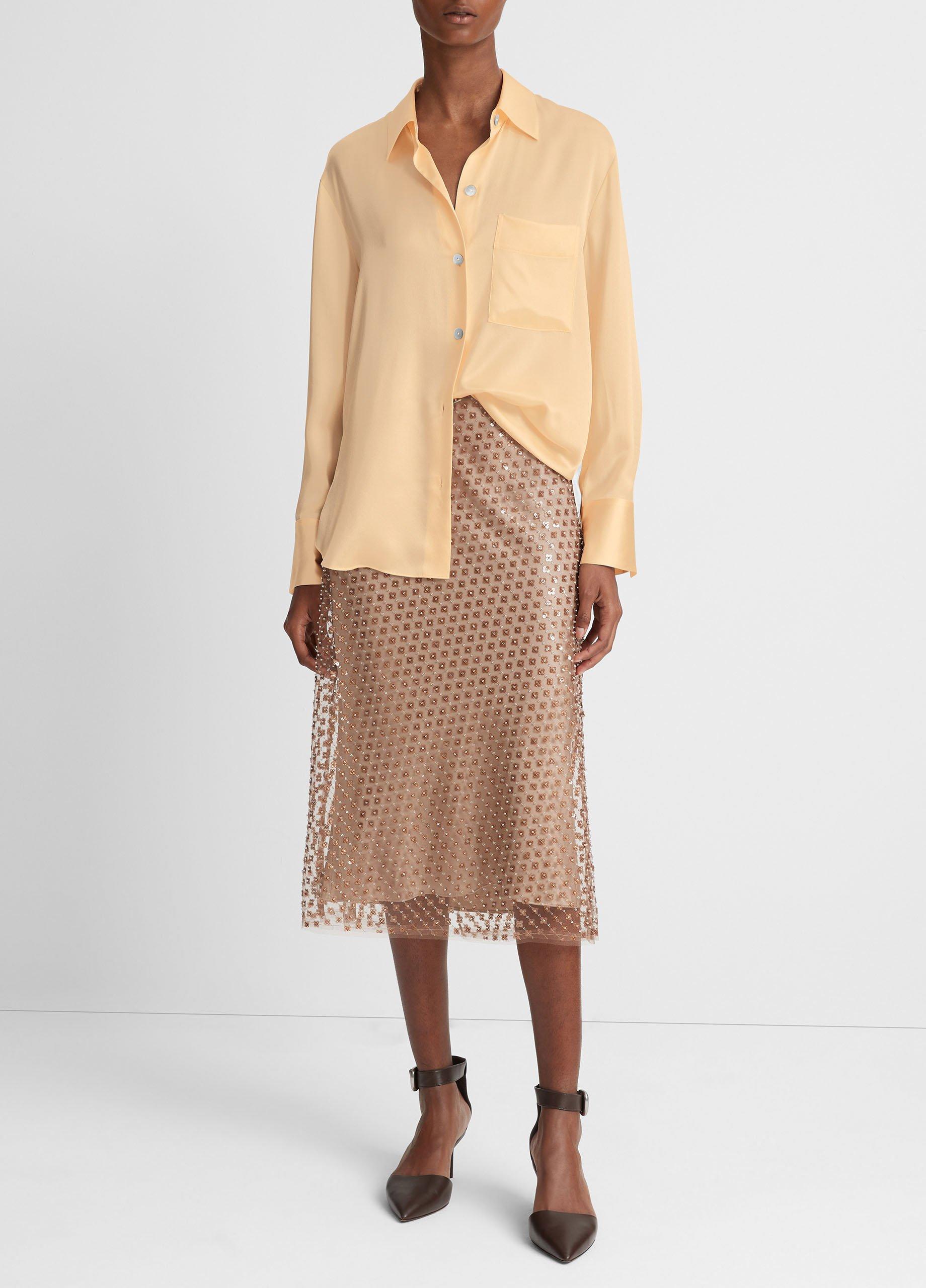Silk Relaxed Chest-Pocket Blouse in Shirts & Tees | Vince